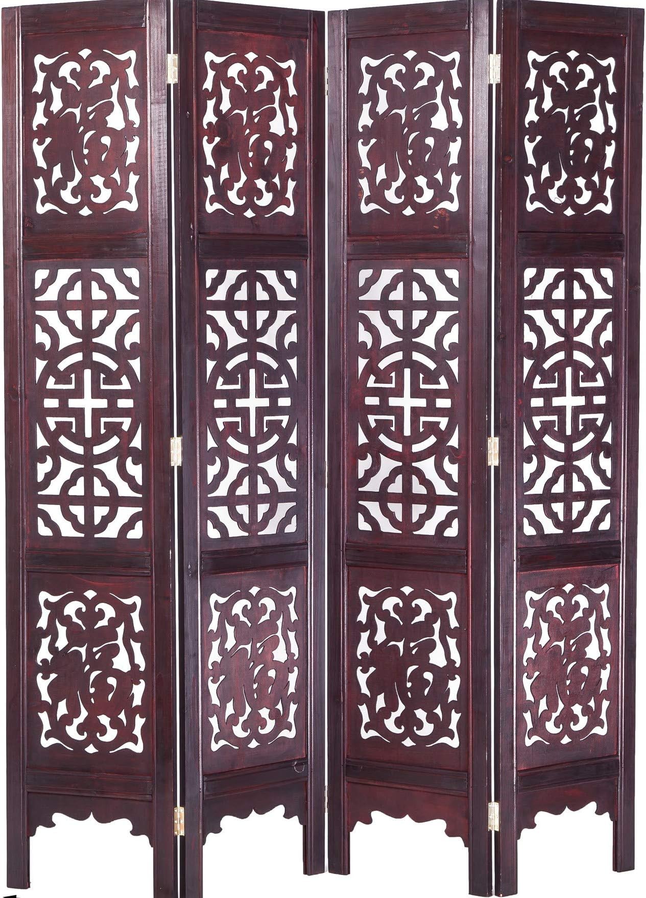 Amazon.com: TUP The Urban Port Handcrafted 3 Panel Mango Wood Screen ...