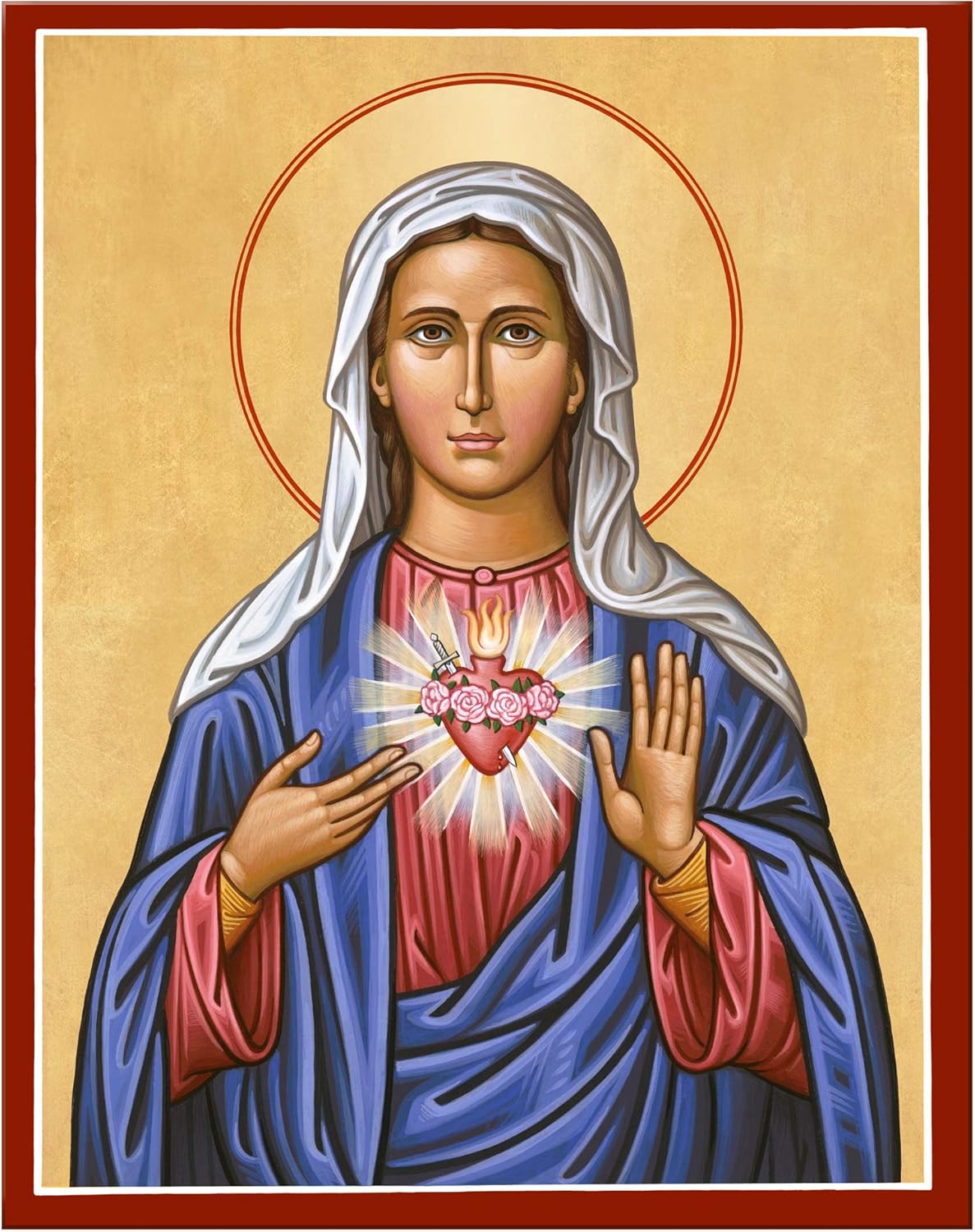 Amazon.com: Monastery Icons Immaculate Heart of The Virgin Mary Mounted ...