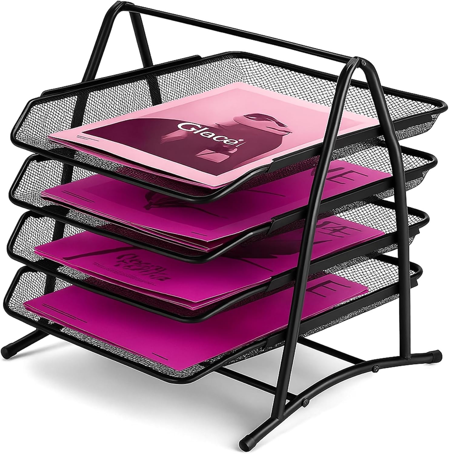 MARKQ 4-Tier Mesh Letter Tray, Office Filing Trays Holder, Desk ...