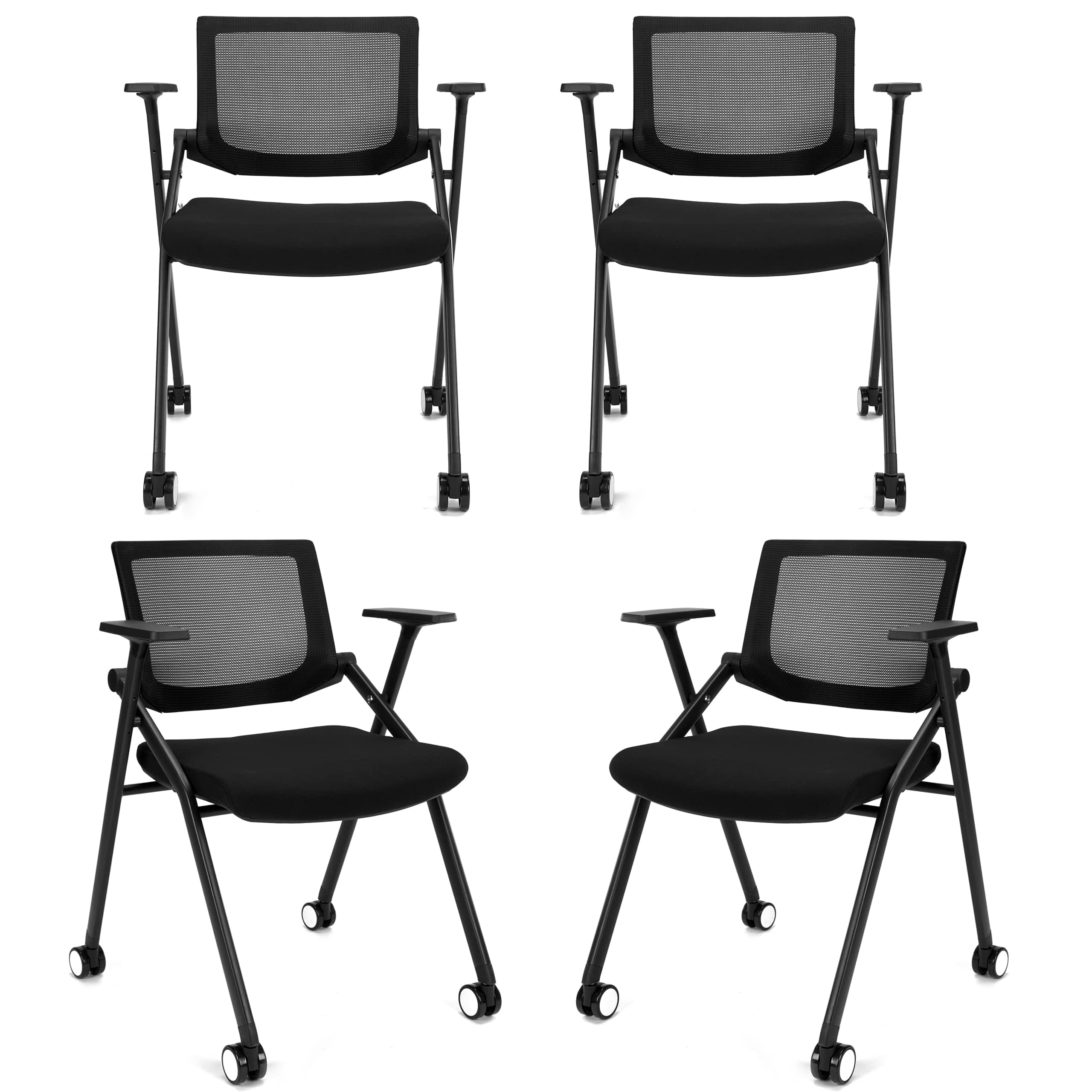 Amazon.com: BROBRIYO, 4 Pack Stackable Conference Room Chairs with ...