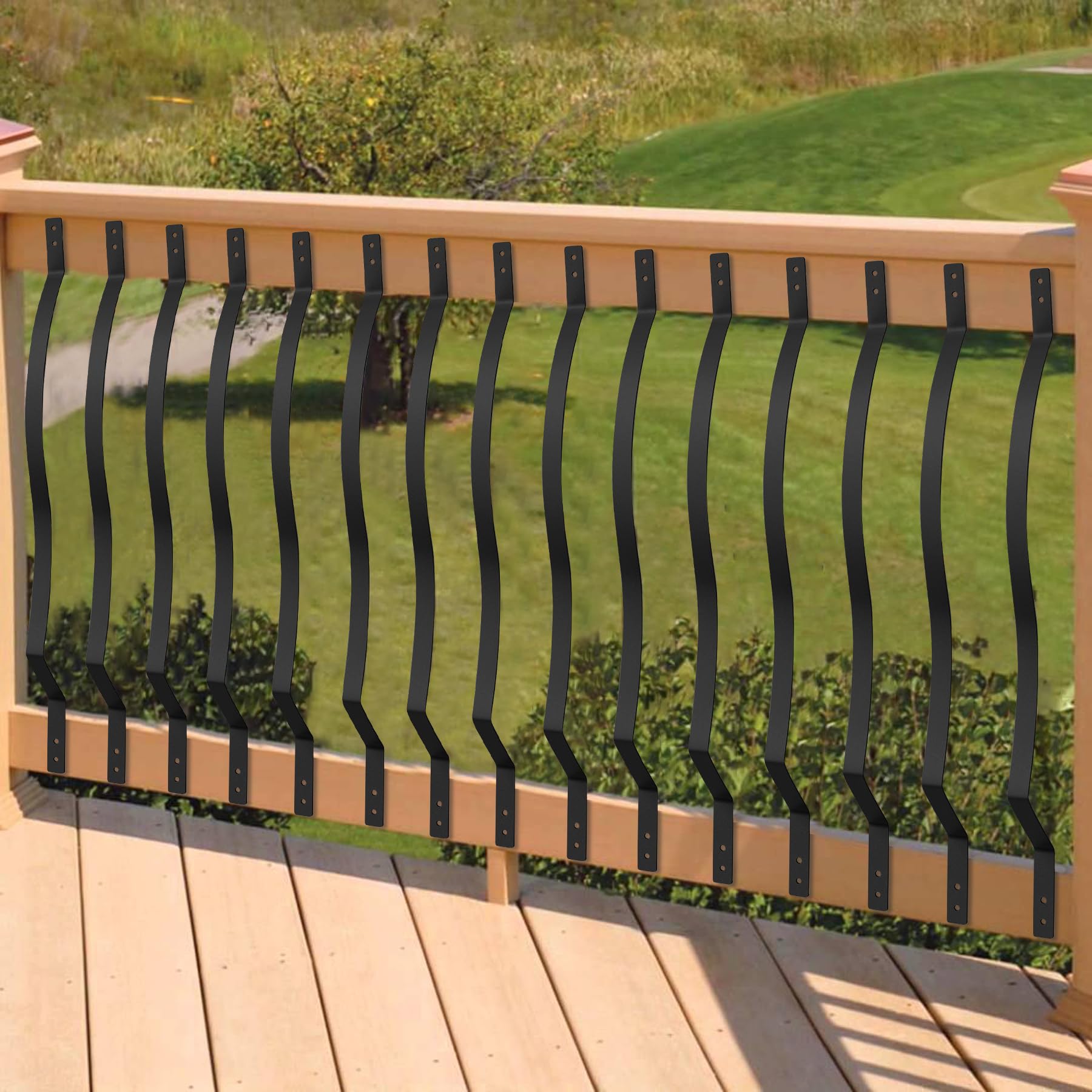 Deck Balusters,61 Pack Metal Deck Spindles, 29.25 x1 Inch Staircase ...