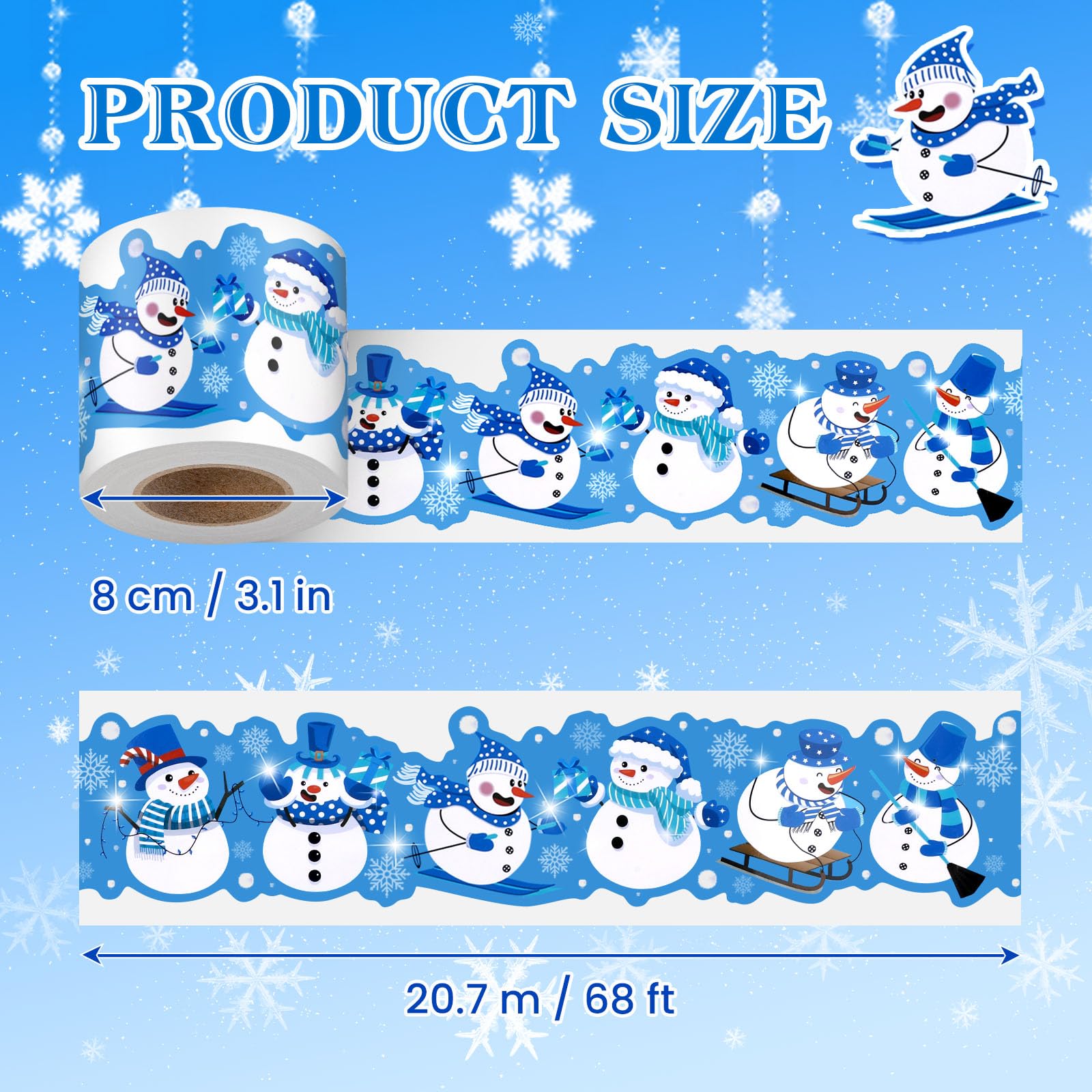 Snapklik.com : 68 Feet Snowman Borders For Bulletin Board, Winter ...