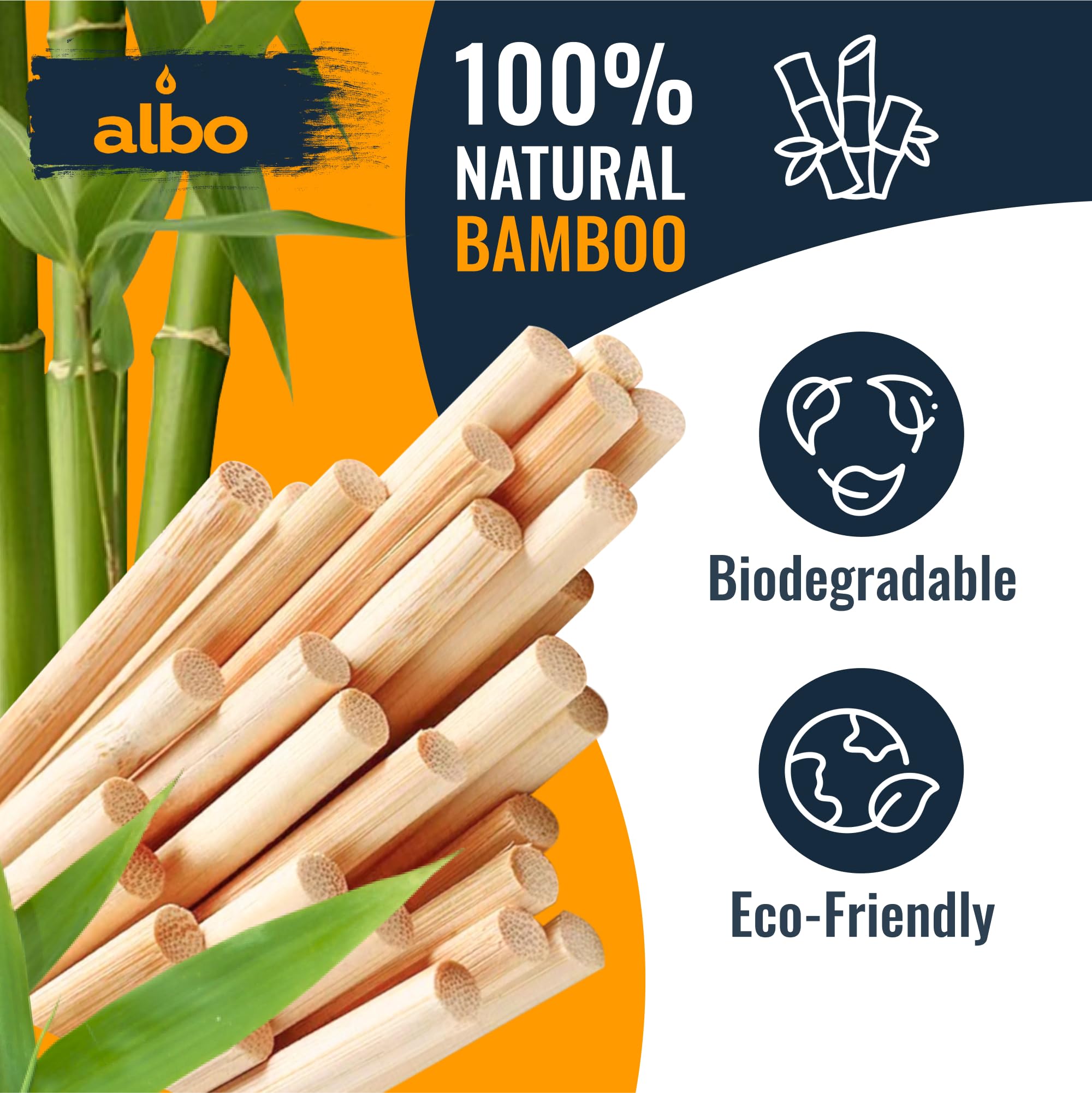 Snapklik.com : Bamboo Wooden Dowel Rods 100 PCS 1/4" X 12" Inch Round ...