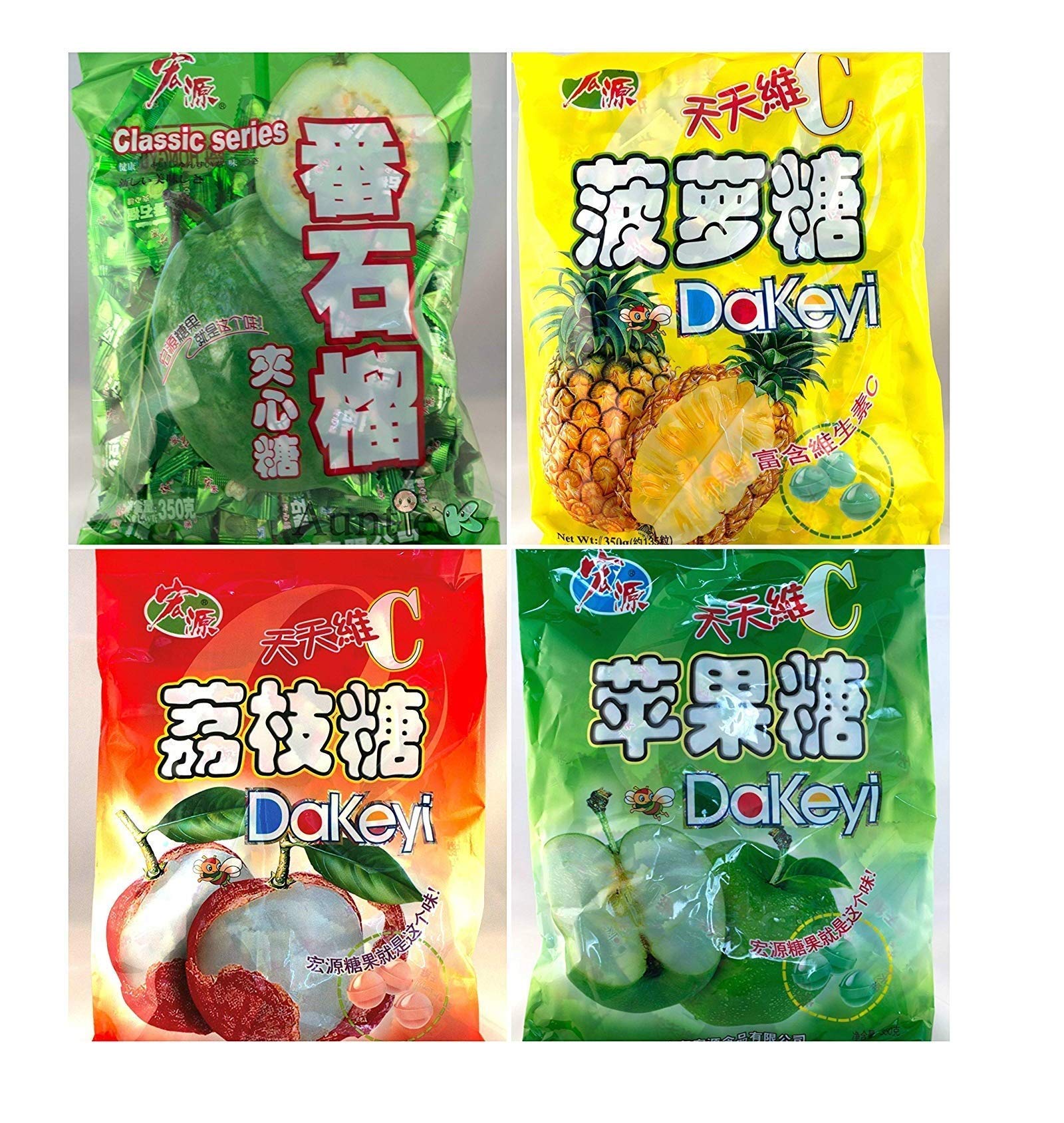 Buy Hong Yuan Classic Series Pineapple Guava Green Apple Lychee Candy 4 ...