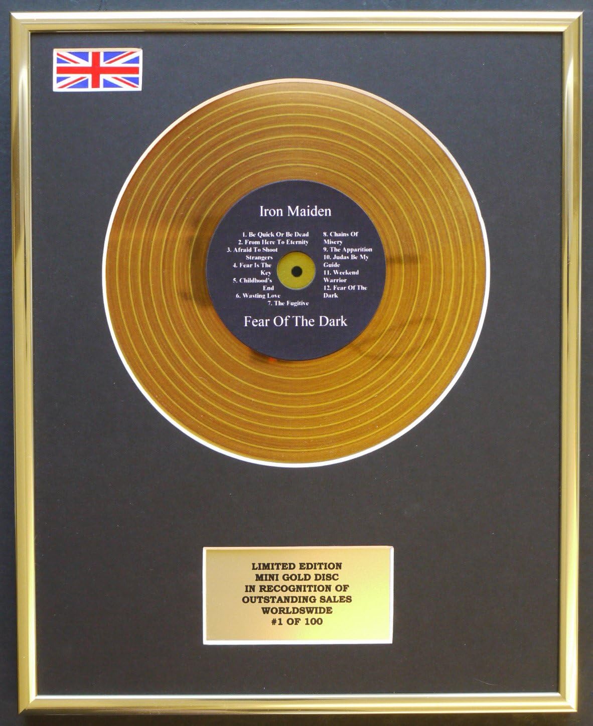 Limited Edition mini gold disc Display IRON MAIDEN/MINI GOLD DISC ...