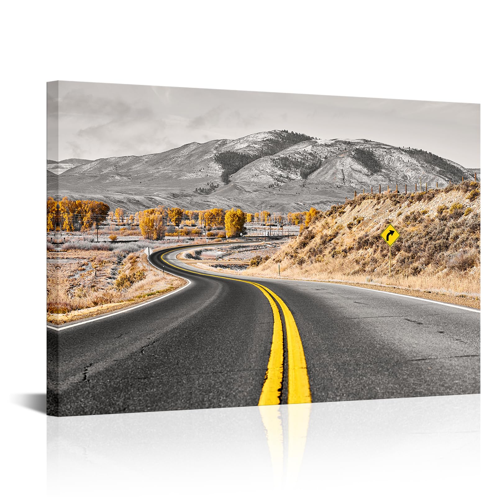 Amazon.com: FuShvre Highway Road Wall Art Western Rocky Mountain Canvas ...