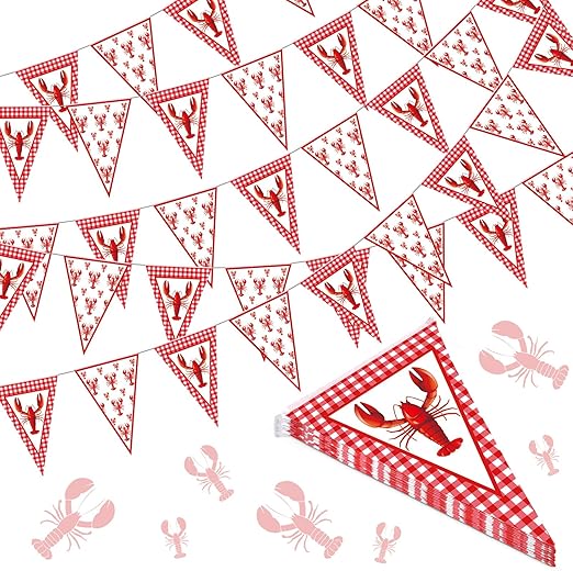 Amazon.com: Boao 5 Pcs Crawfish Boil Party Decorations Crawfish Pennant ...