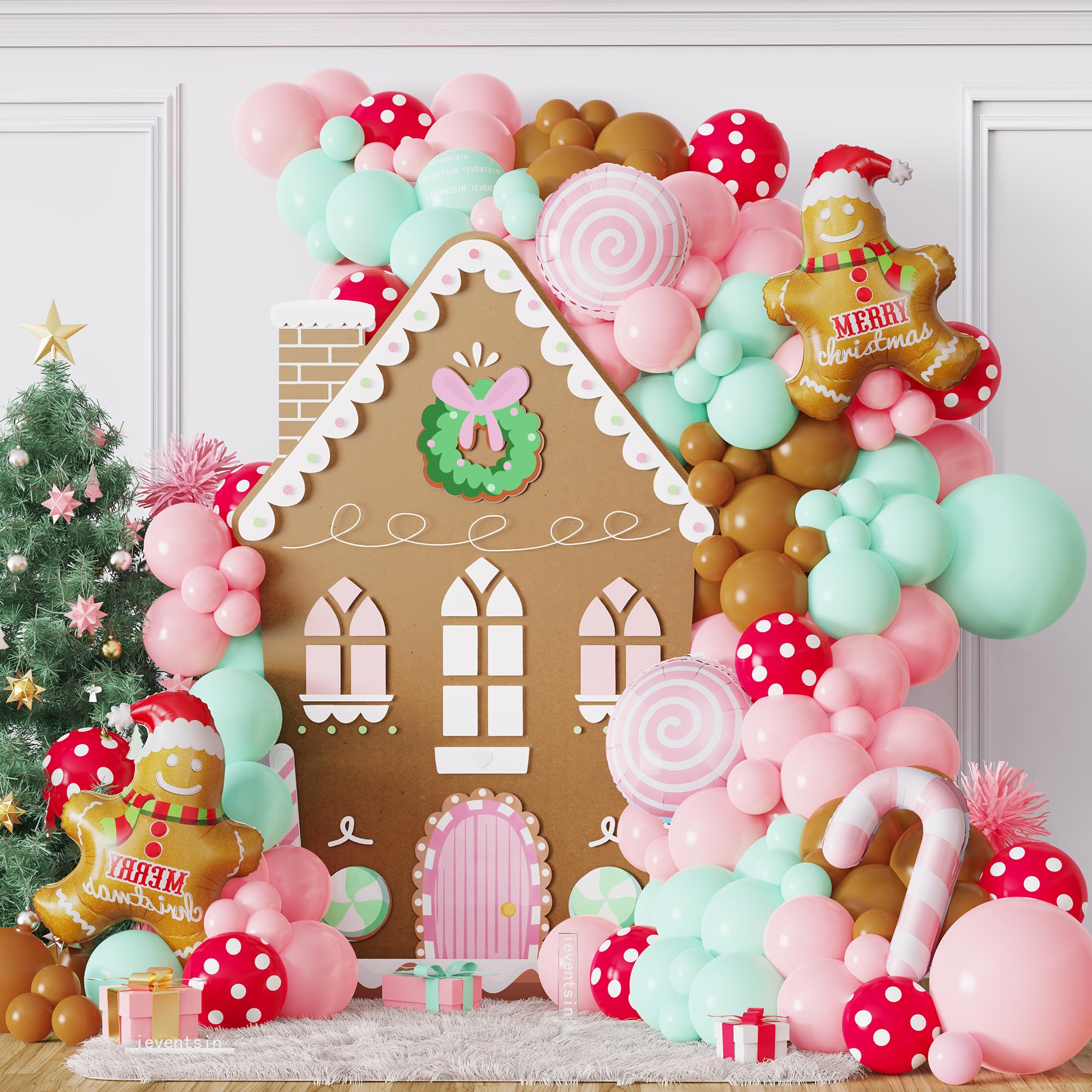 Amazon.com: 139Pcs Gingerbread Man Balloon Arch Garland Kit Pastel Pink ...