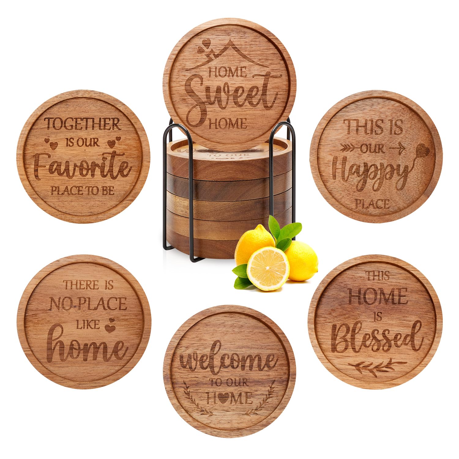Amazon.com: Housewarming Gifts New Home Decor Farmhouse Cup Coaster Set ...