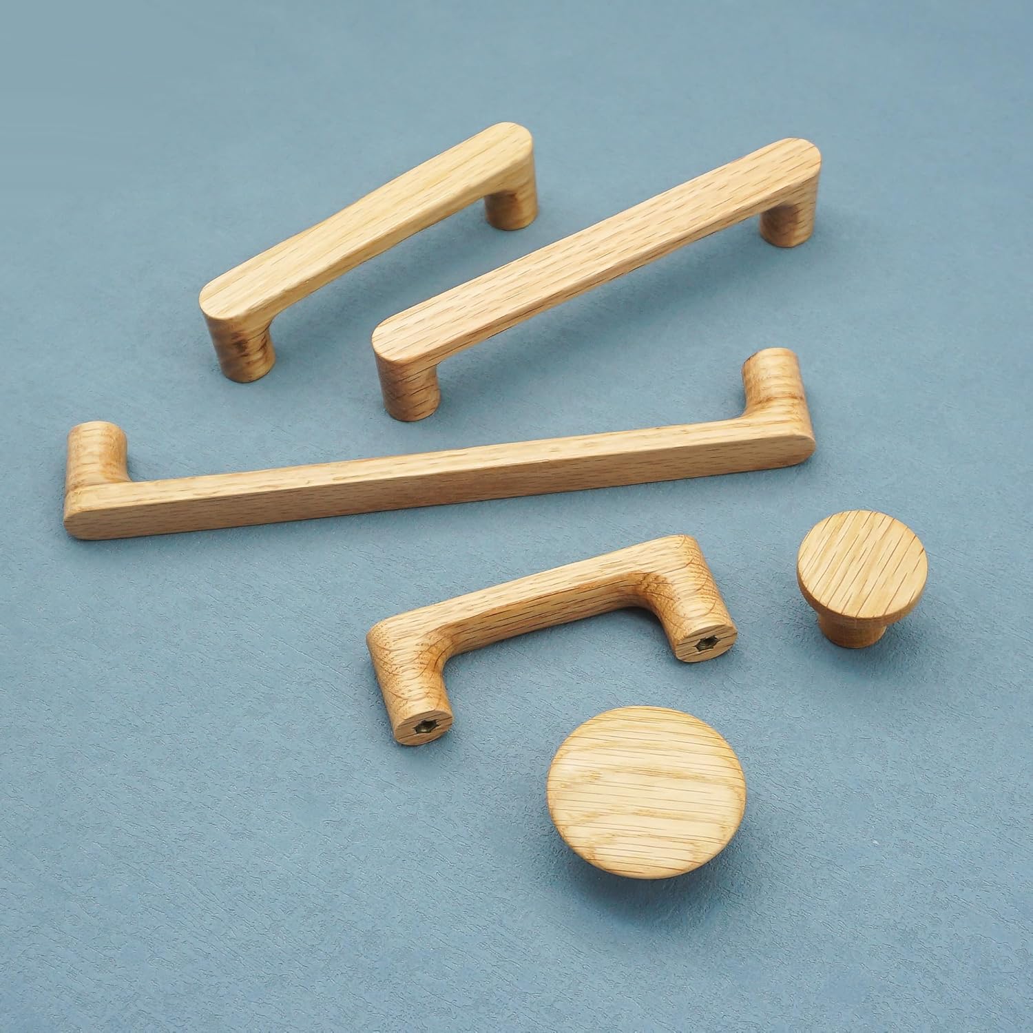 LBFEEL 3.78" White Oak Wood Drawer Pulls Handle Modern Dresser Knob ...