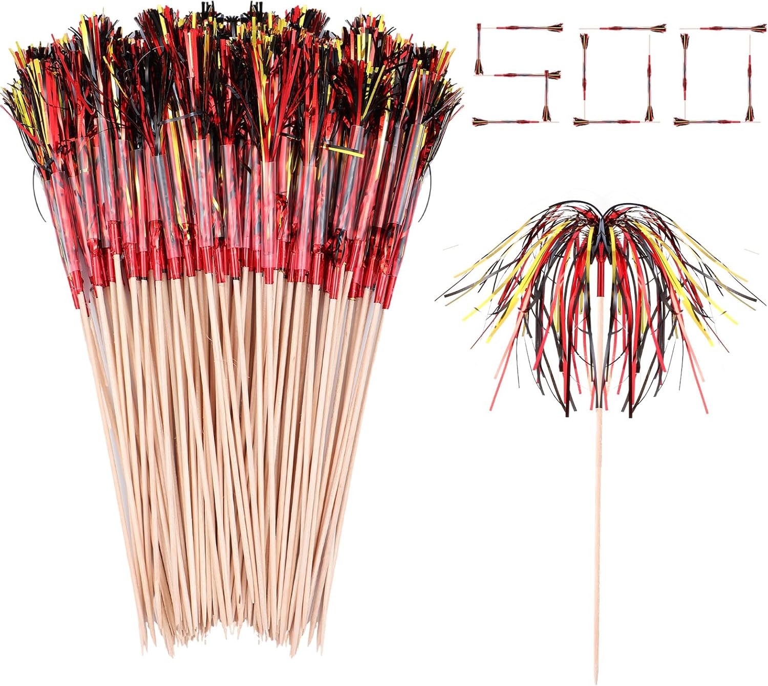 Amazon.com | Didaey 500 Pieces Firework Cupcake Toppers Foil Frill ...