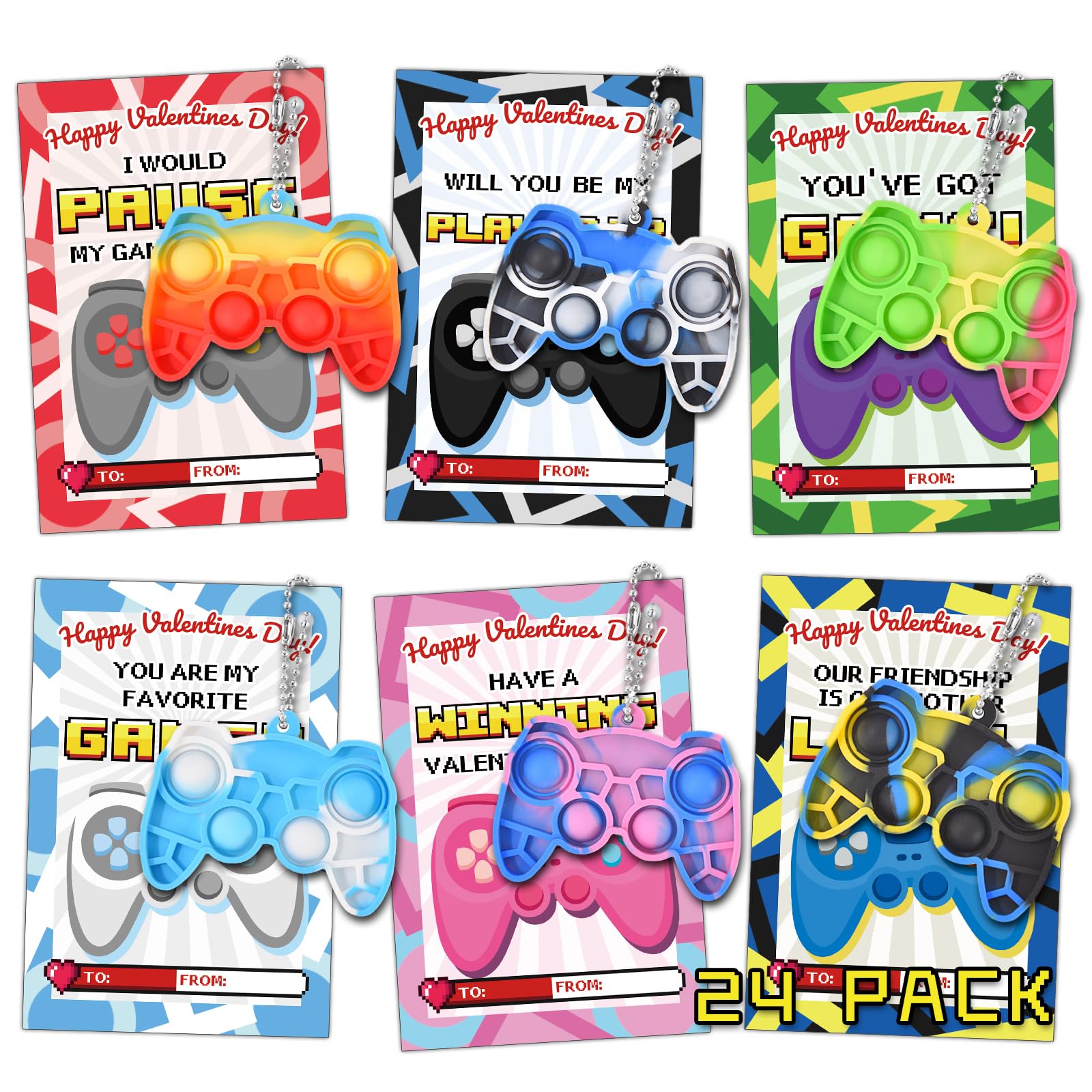 Amazon.com: 24 Packs Valentines Day Gifts for Kids, Mini Pop Fidget ...