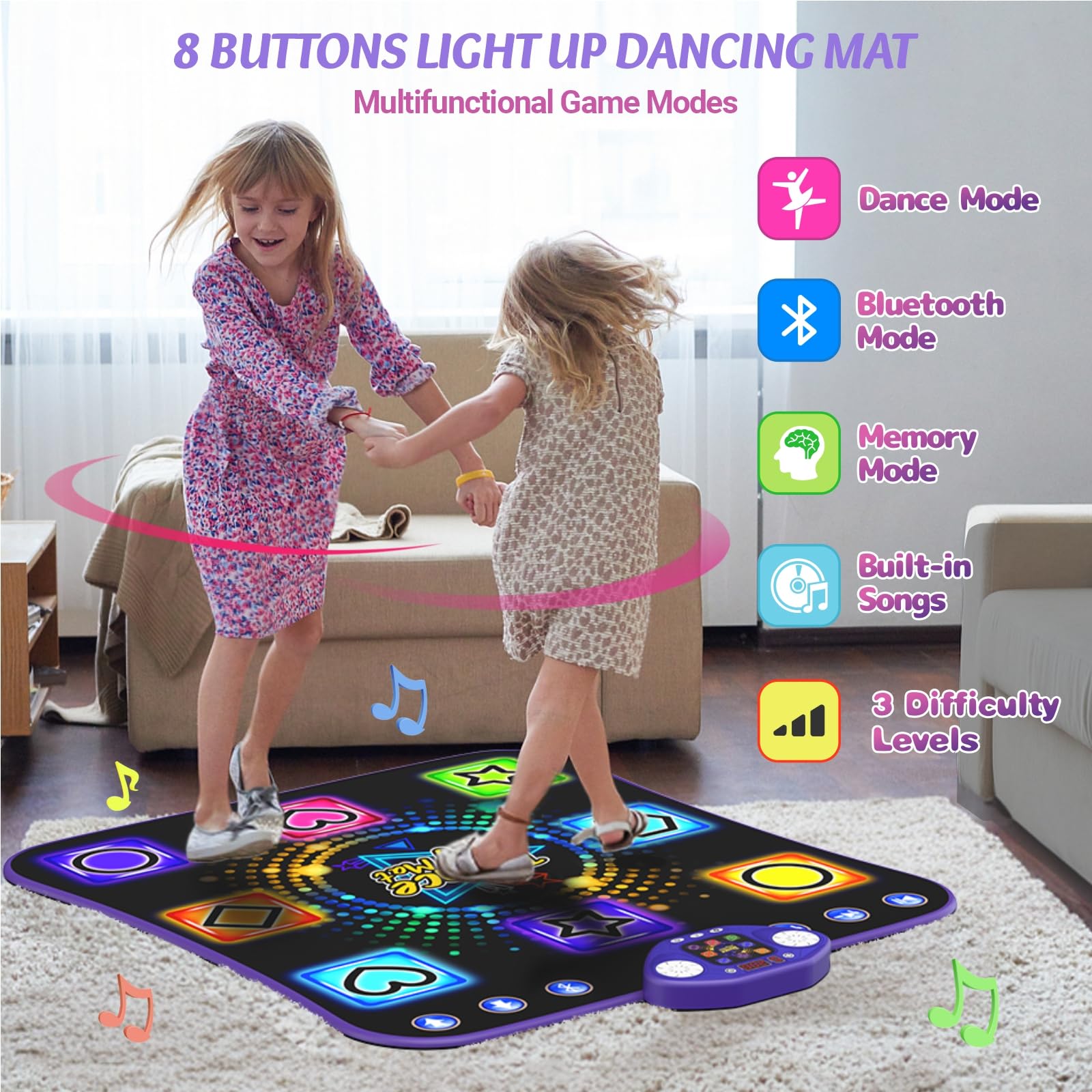 Snapklik.com : Dance Mat Toys For 3-12 Year Old Girls - Light Up 8 ...