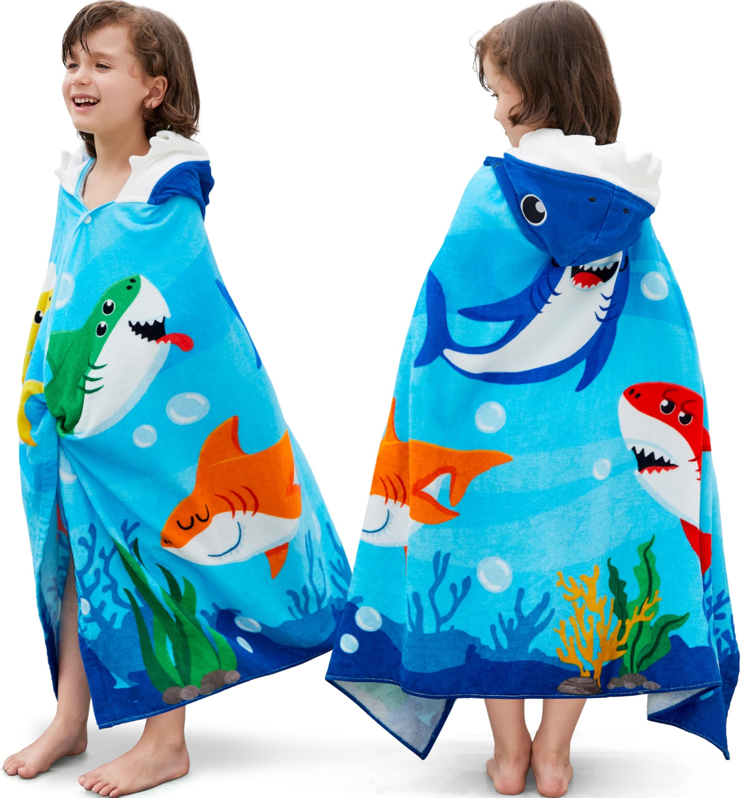 Joiedomi Mermaid 127 x 77 cm Hooded Towels for Kids - Soft Cotton Kids ...