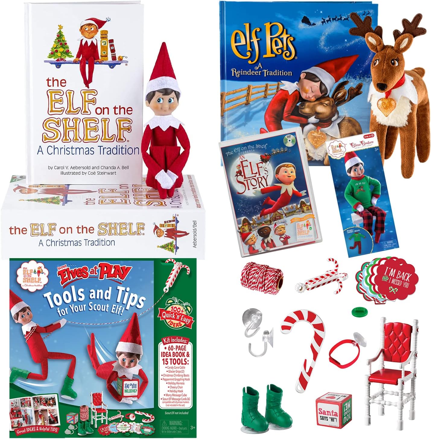 Amazon.com: The Elf on the Shelf Play Starter Set: Blue Eye Boy Elf, I ...