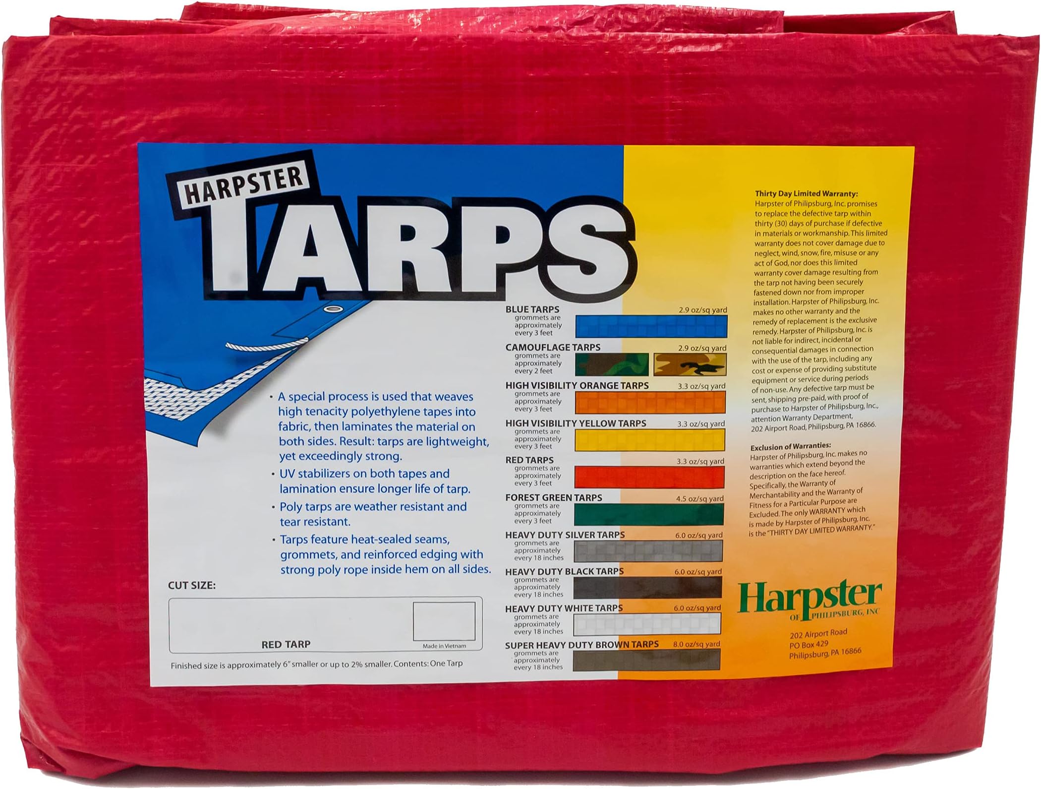 8 Ft. X 10 Ft. High Visibility RED Tarp - 3.3 Oz. - Amazon.com