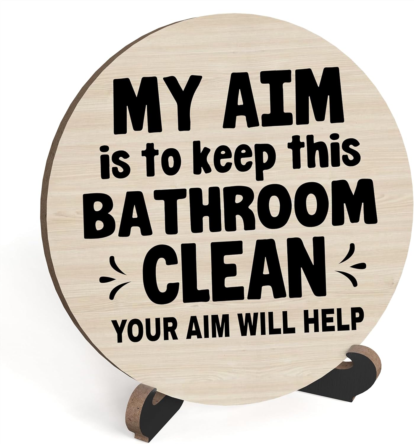 Amazon.com: Zmyollo Rustic Bathroom Decor, Funny Round Sign With Stand ...