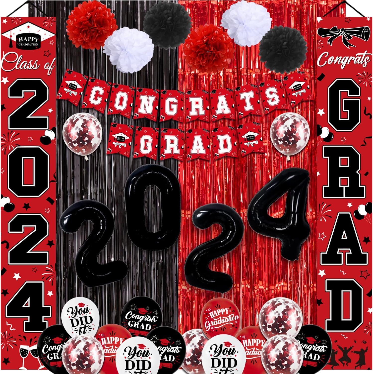 Amazon.com: NUTTYBASH Graduation Decorations Class of 2024, Graduation ...