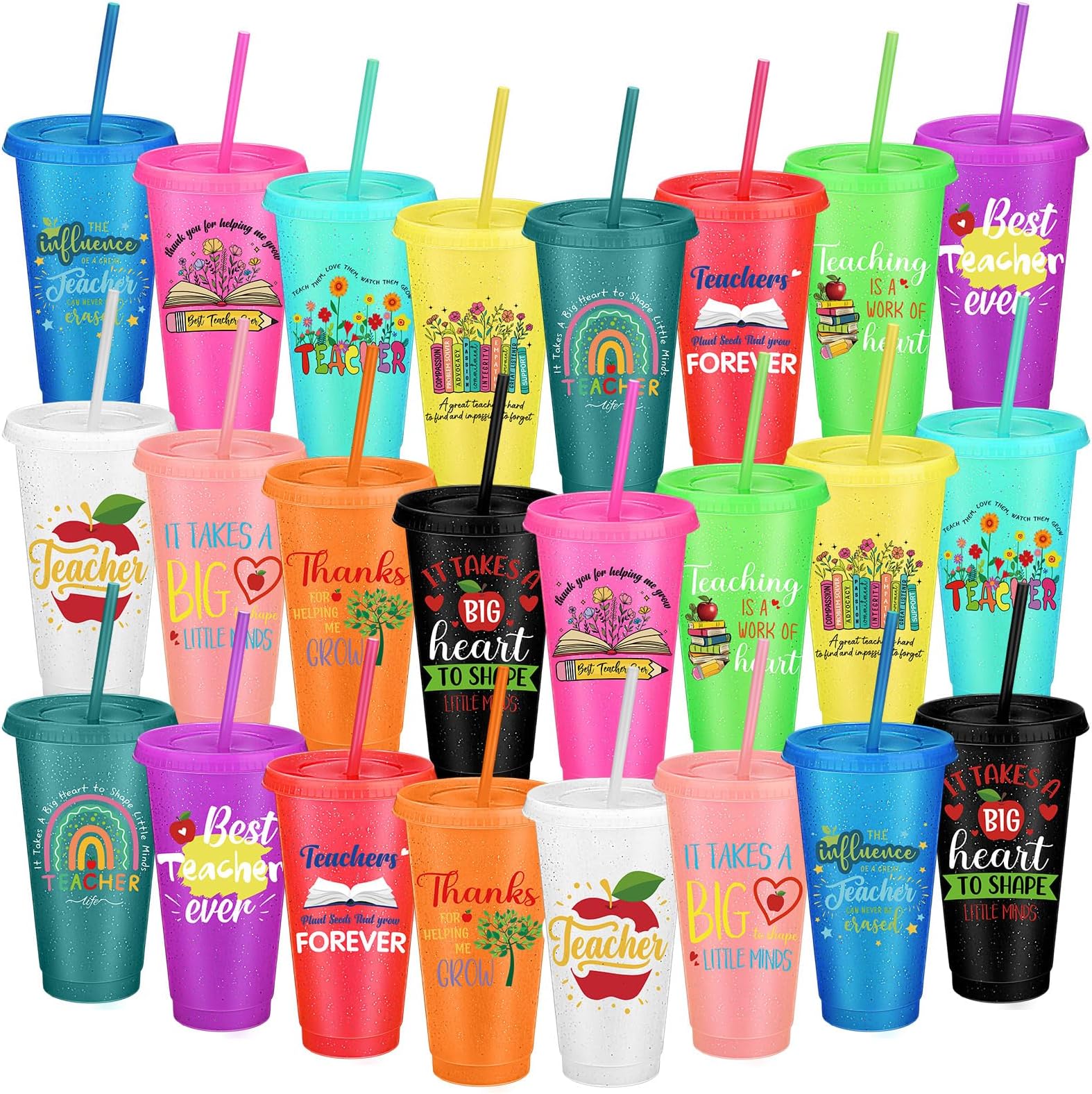 Amazon.com: Pickmesh 12 Pack Christmas Teacher Reusable Coffee Cup Gift ...