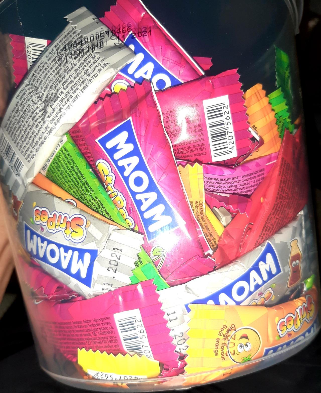 Haribo Maoam Stripes, Dose, 2er Pack, (2 x 1050g) : Amazon.de ...