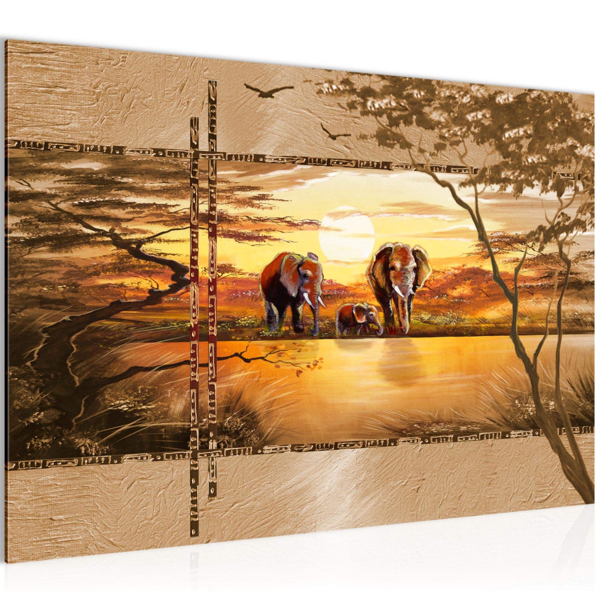 Elefanten In Afrika Zeichnung Leinwandbild "Elefant Afrika"