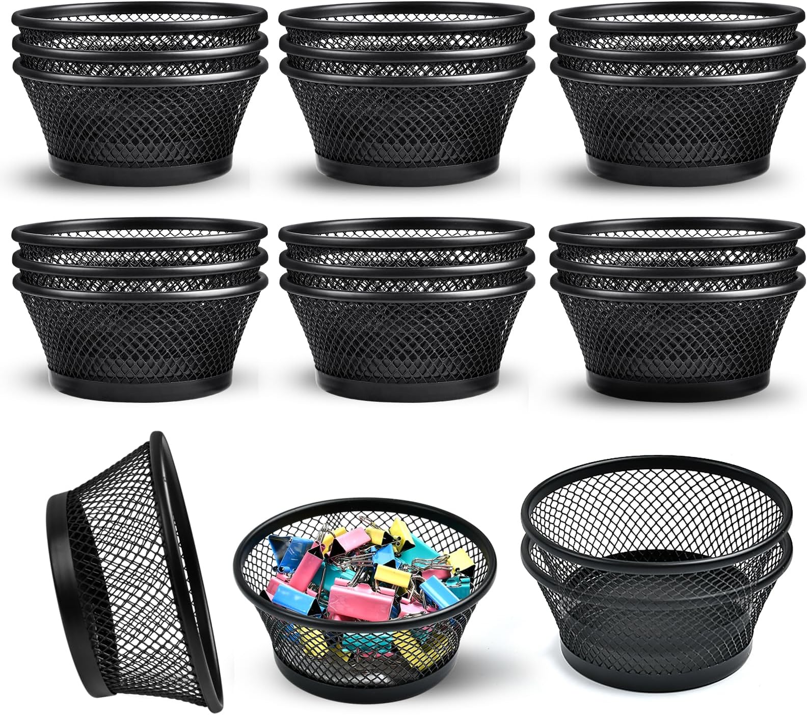 Amazon.com : Akamino 14 Pcs Paper Clip Holder, Mesh Paperclip Holder ...