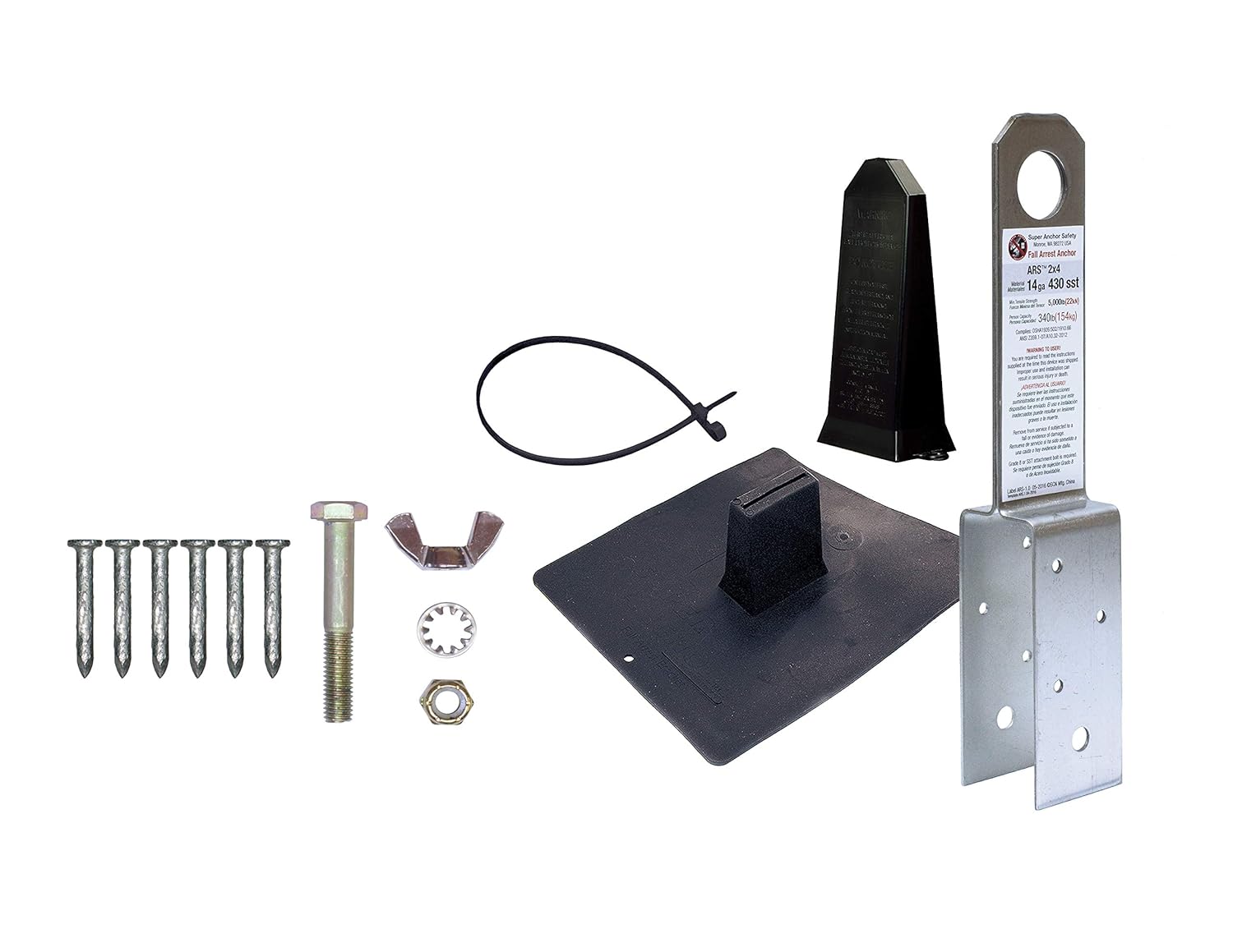 Super Anchor Safety 2830 ARS 2x4 Fall Arrest Anchor Kit, Sta : Amazon ...
