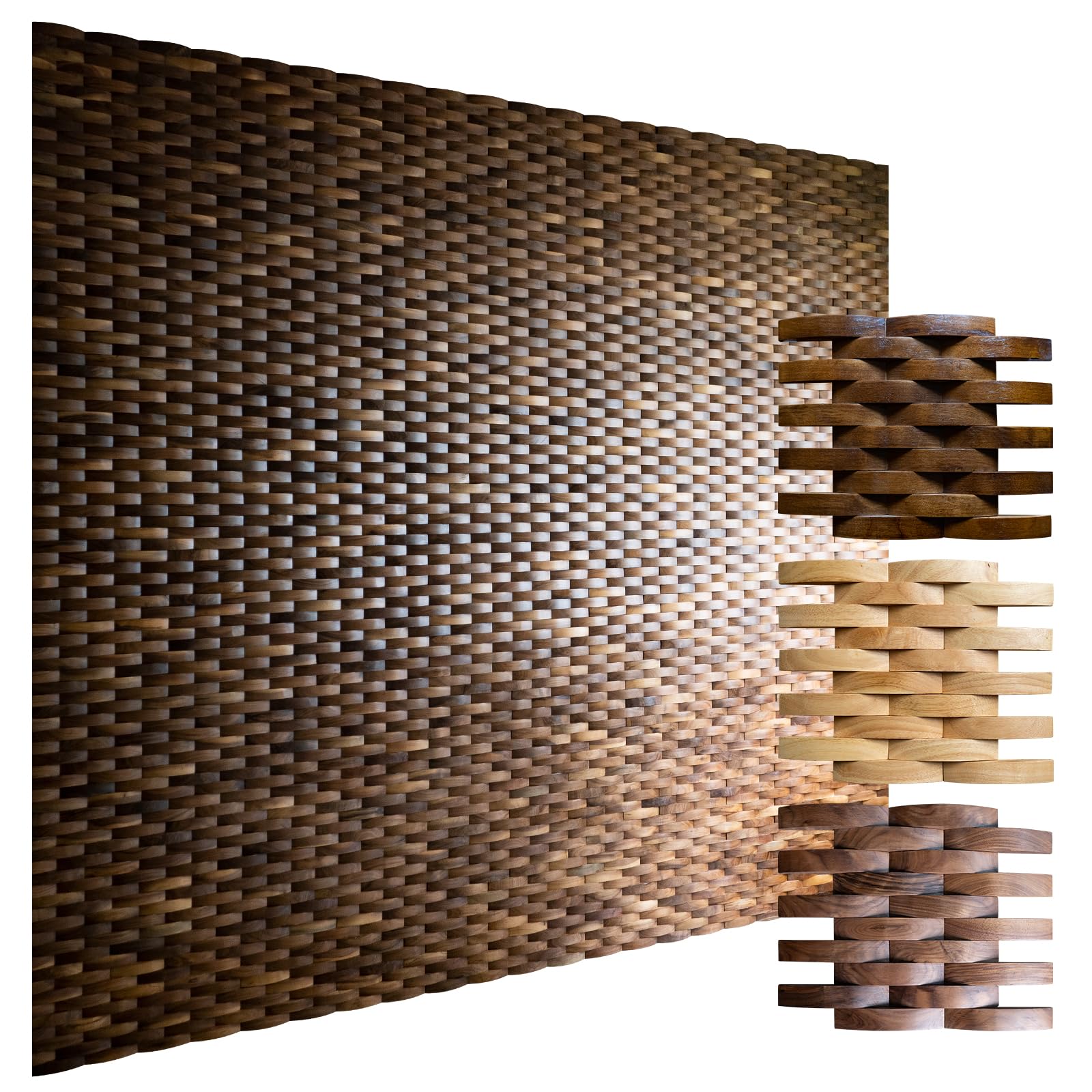 DQQWood 3D - Panel de pared de madera maciza de nogal negro y madera de ...