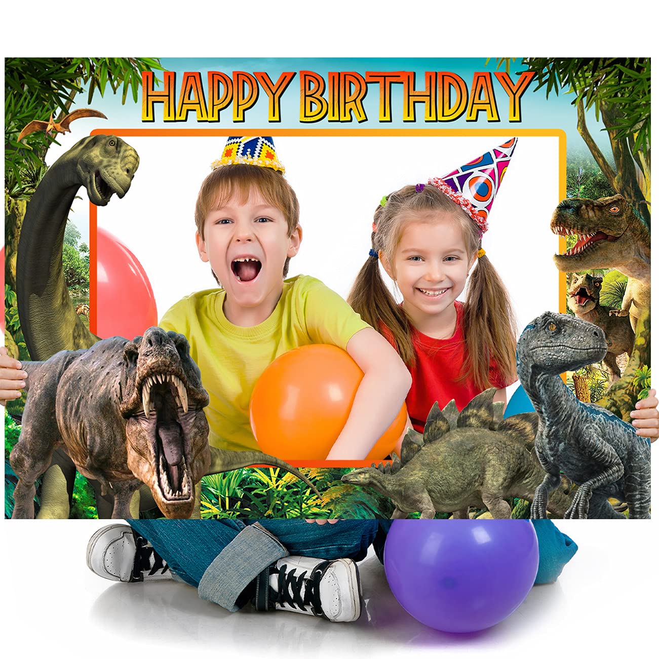 Jurassic World Birthday Party Supplies Photo Frame Props Boys Party ...