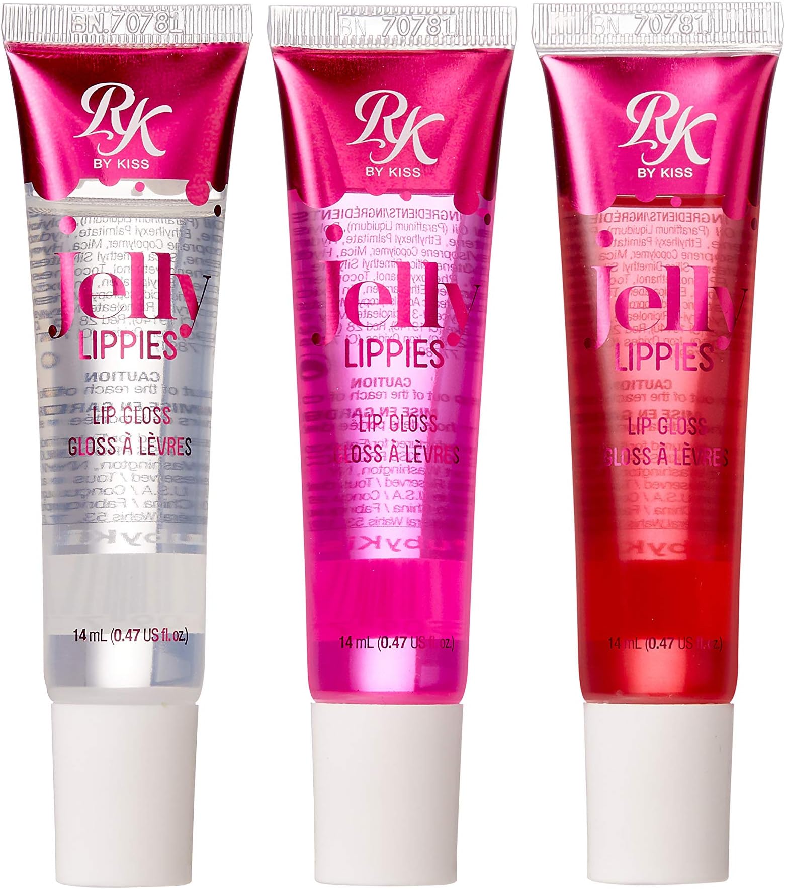 Amazon.com : KISS Ruby Kisses Jelly Lippies Lip Gloss (3 PACK) (Clear ...