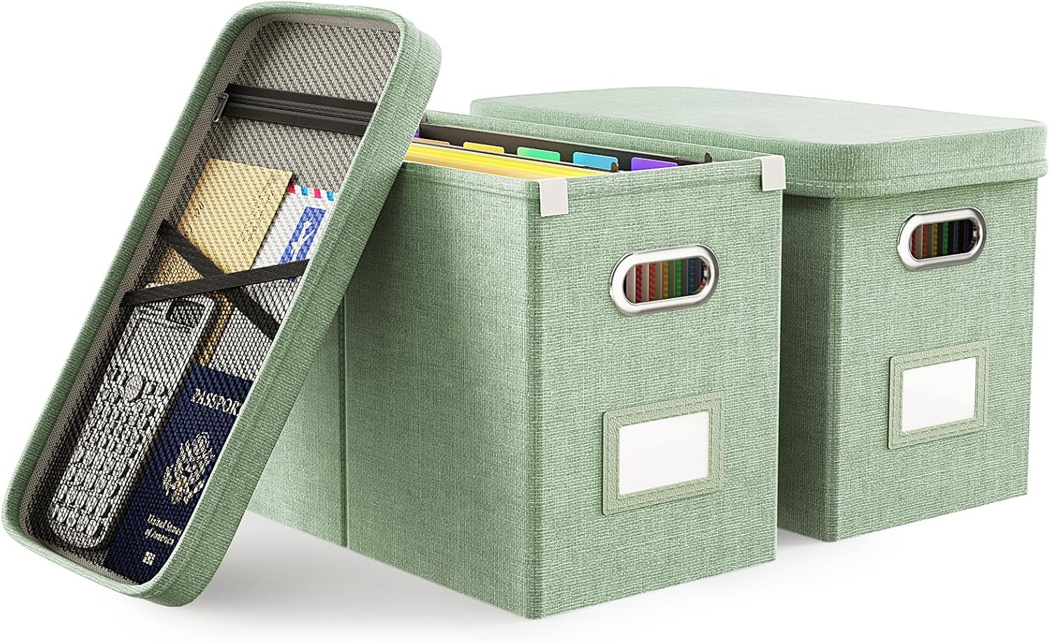 Amazon.com: Oterri Hanging Filing File Box with Mesh Pocket, File ...