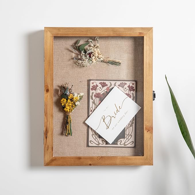 Amazon.com: Flash Furniture Peyton Shadow Box Display Case, Solid Pine ...