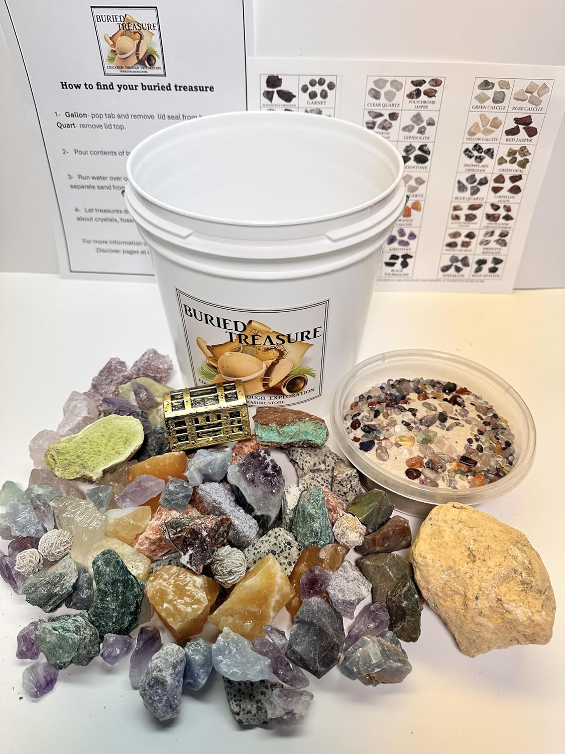 Amazon.com: Generic Gallon Raw Crystal and Gemstone Mining Bucket/Kids ...