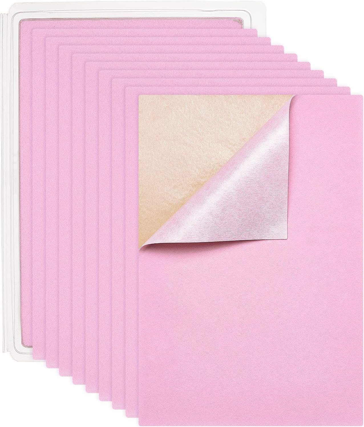 BENECREAT 20Pcs PearlPink Velvet Fabric Sticky Back Adhesive Back ...