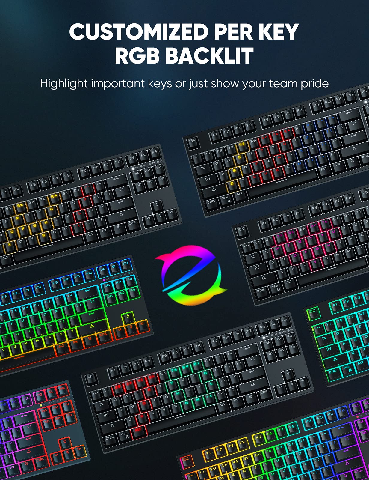 Buy hiwings TKL Mechanical Keyboard, Compact Gaming Keyboard RGB ...