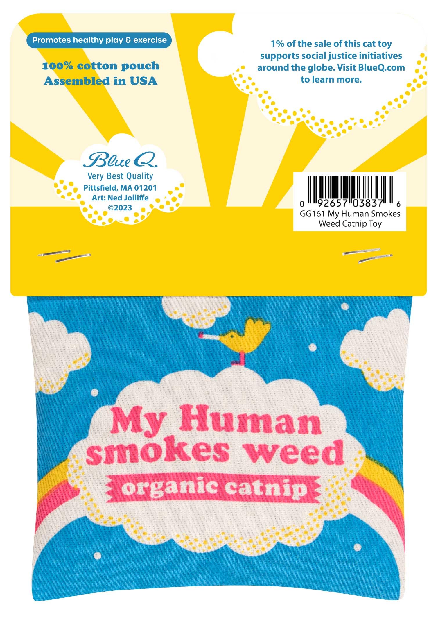 Snapklik.com : Blue Q My Human Smokes Weed Catnip Toys - Durable Cat ...