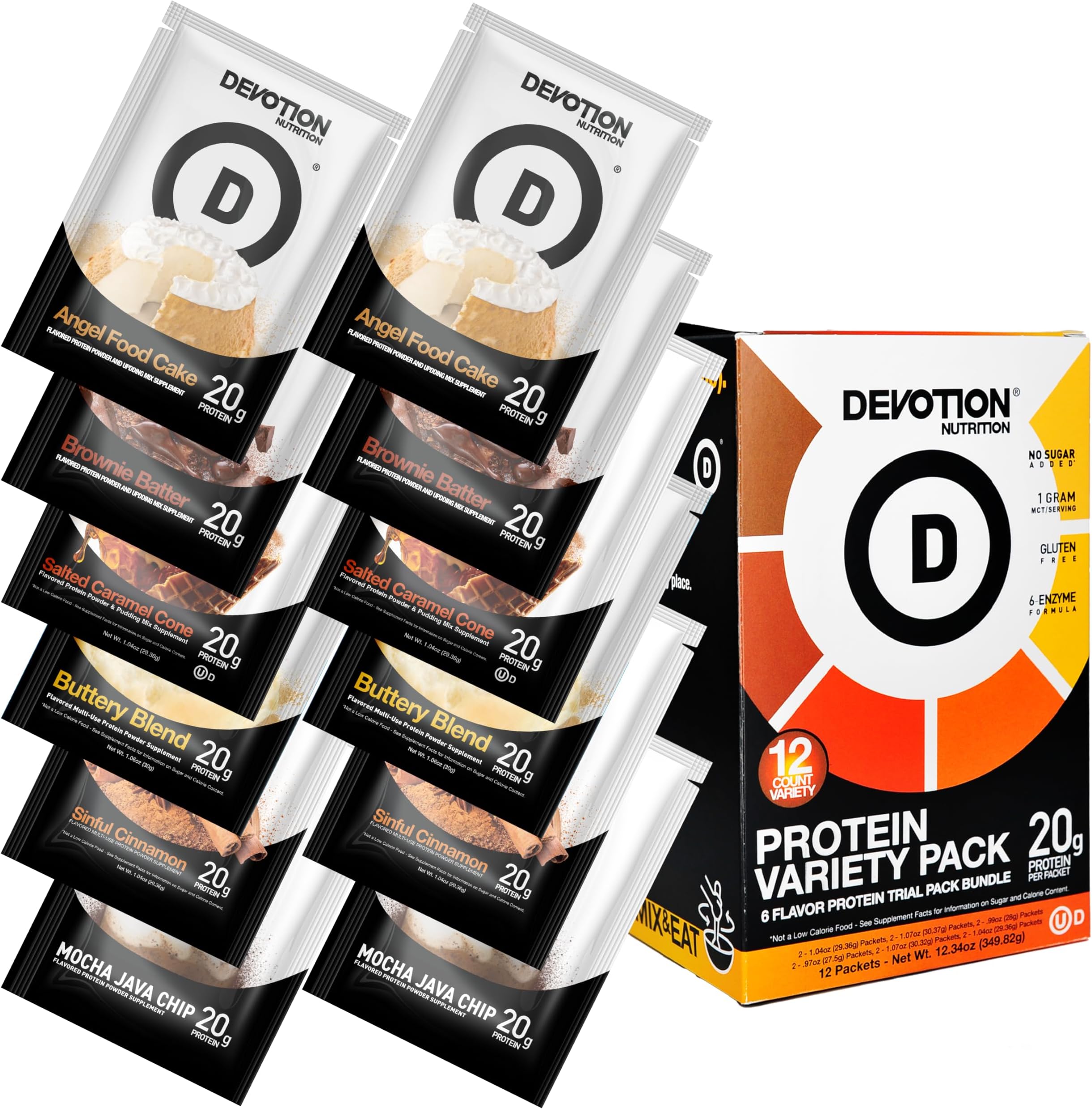 Amazon.com: Devotion Nutrition Protein Powder Packets Variety Pack – 6 ...