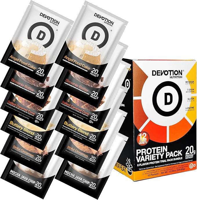 Amazon.com: Devotion Nutrition Protein Powder Packets Variety Pack – 6 ...