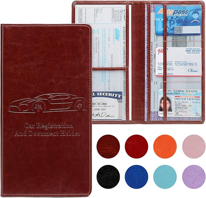 Amazon.com: Peisicne Car Registration and Insurance Card Holder for ...