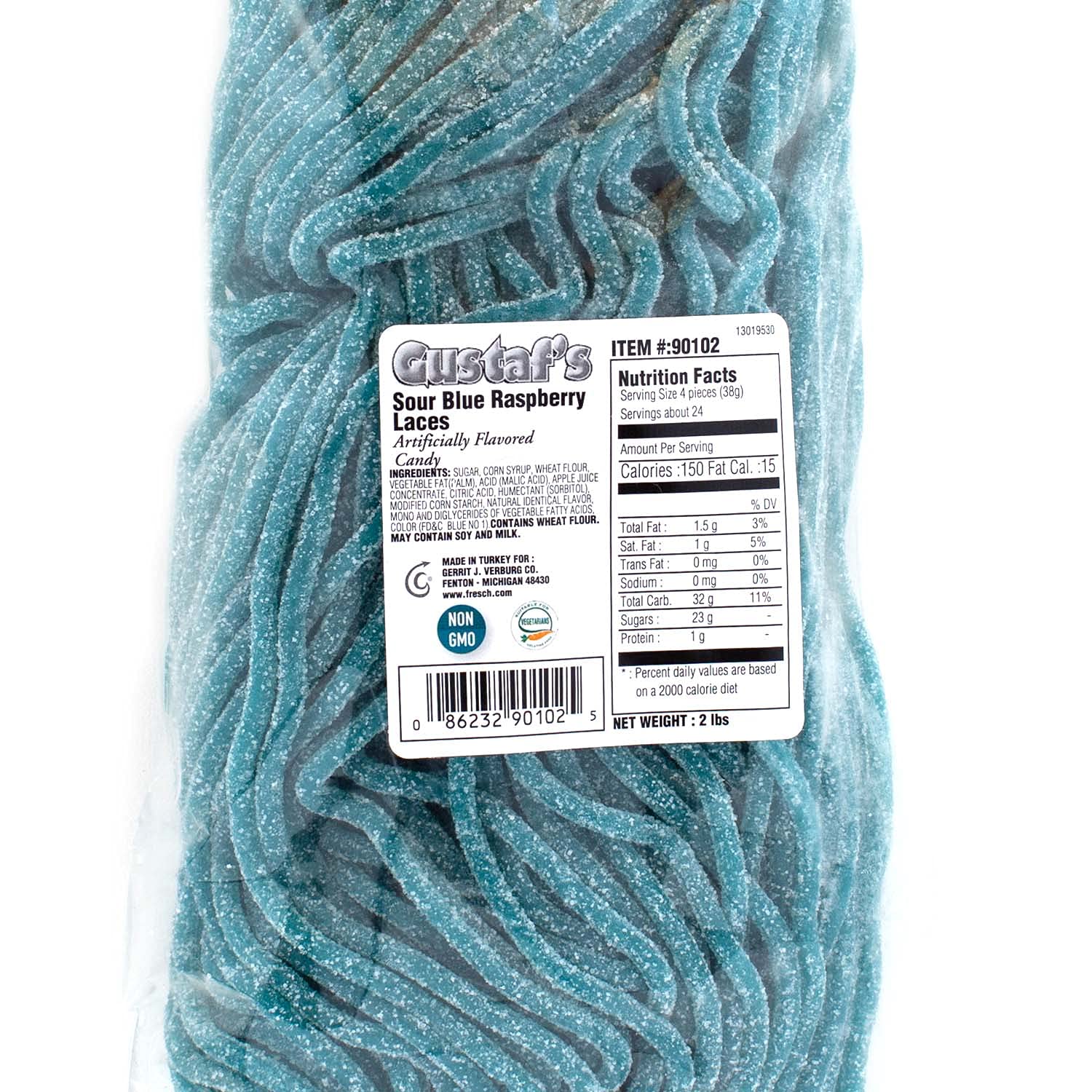 Amazon.com : Gustaf's Sour Blue Raspberry Laces, 2-Pound Bags (Pack of ...