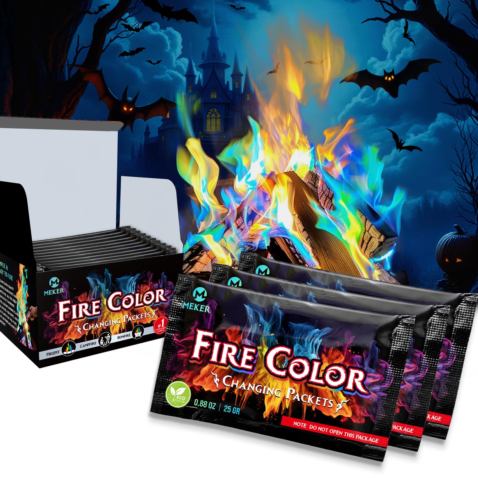 Amazon.com : MEKER Fire Color Changing Packets - Fire Pit, Campfires ...