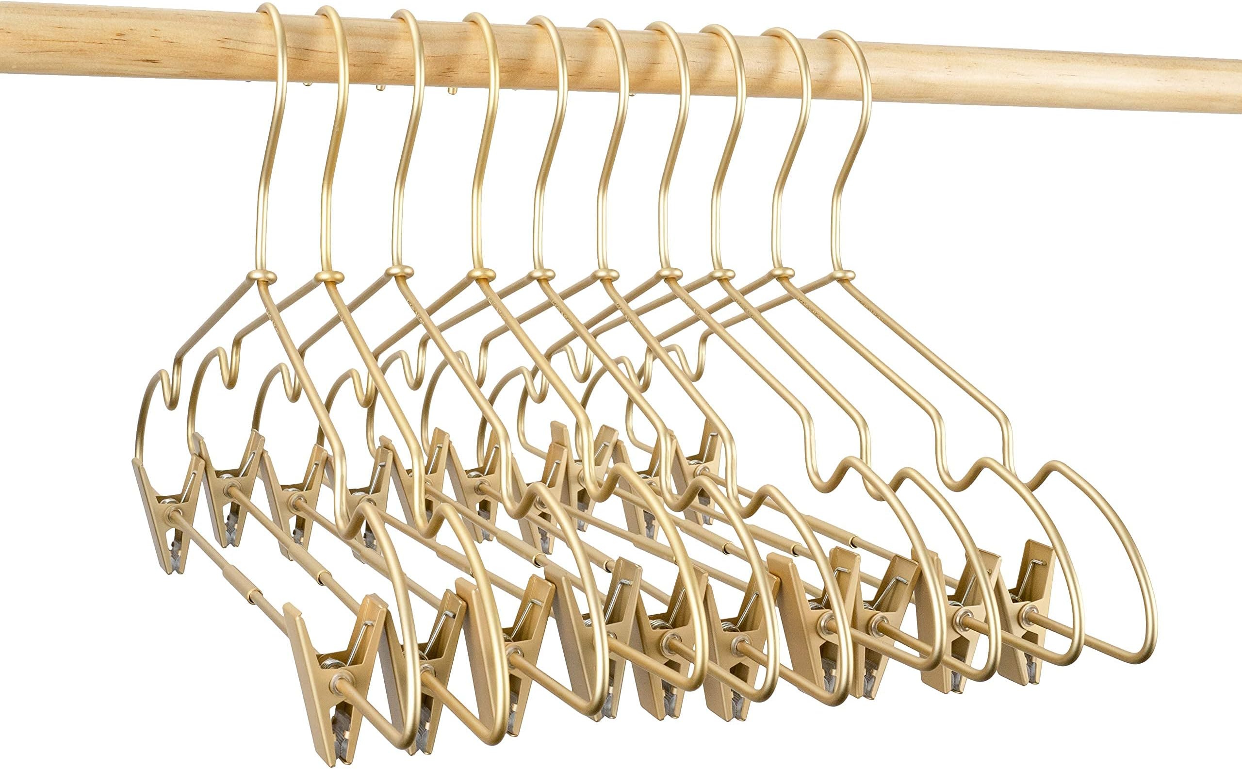 Amazon.com: Jetec 12 Inch Gold Kids Hangers Children Wire Hangers Baby ...