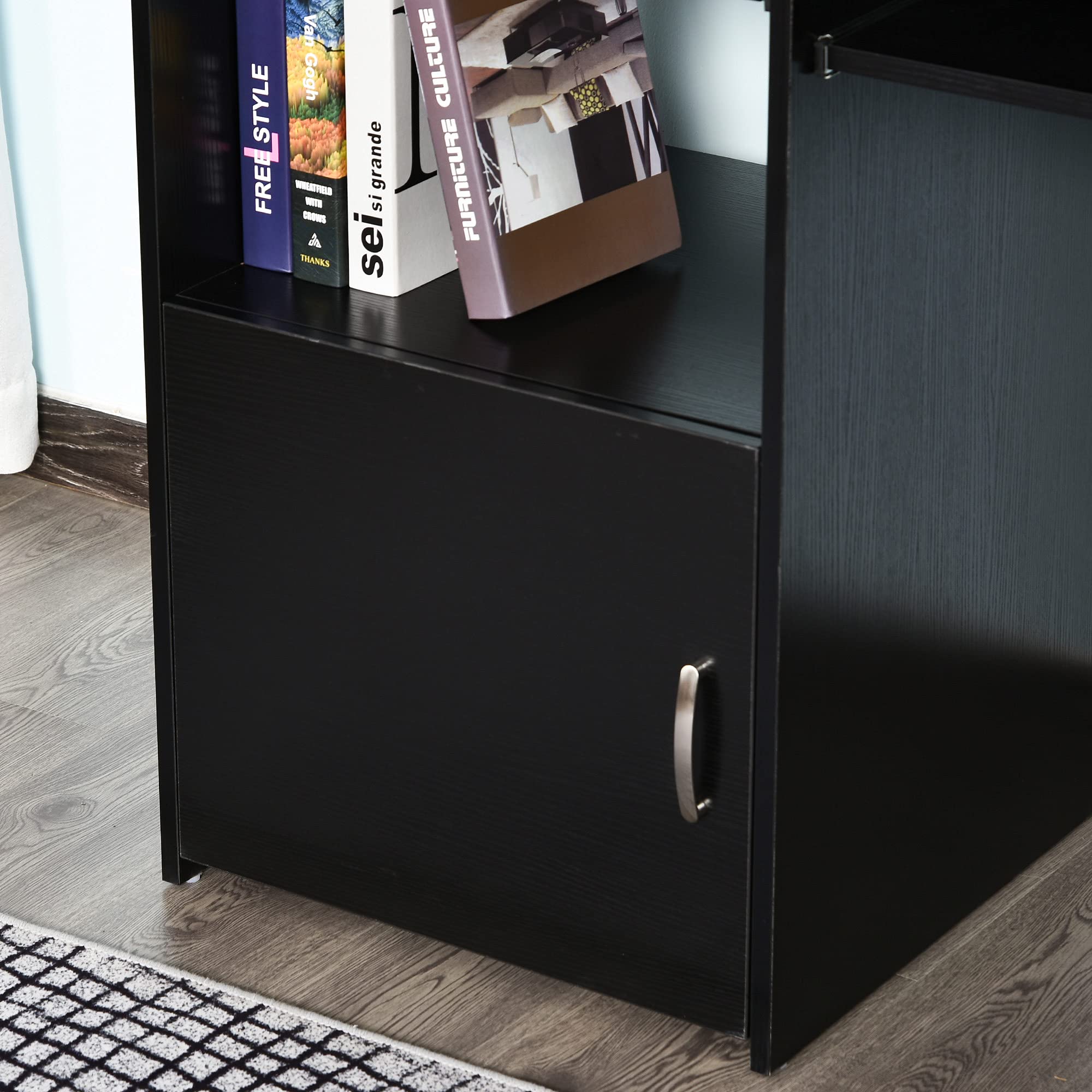 Buy HOMCOM Computer Desk with Sliding Keyboard & Storage Shelves ...