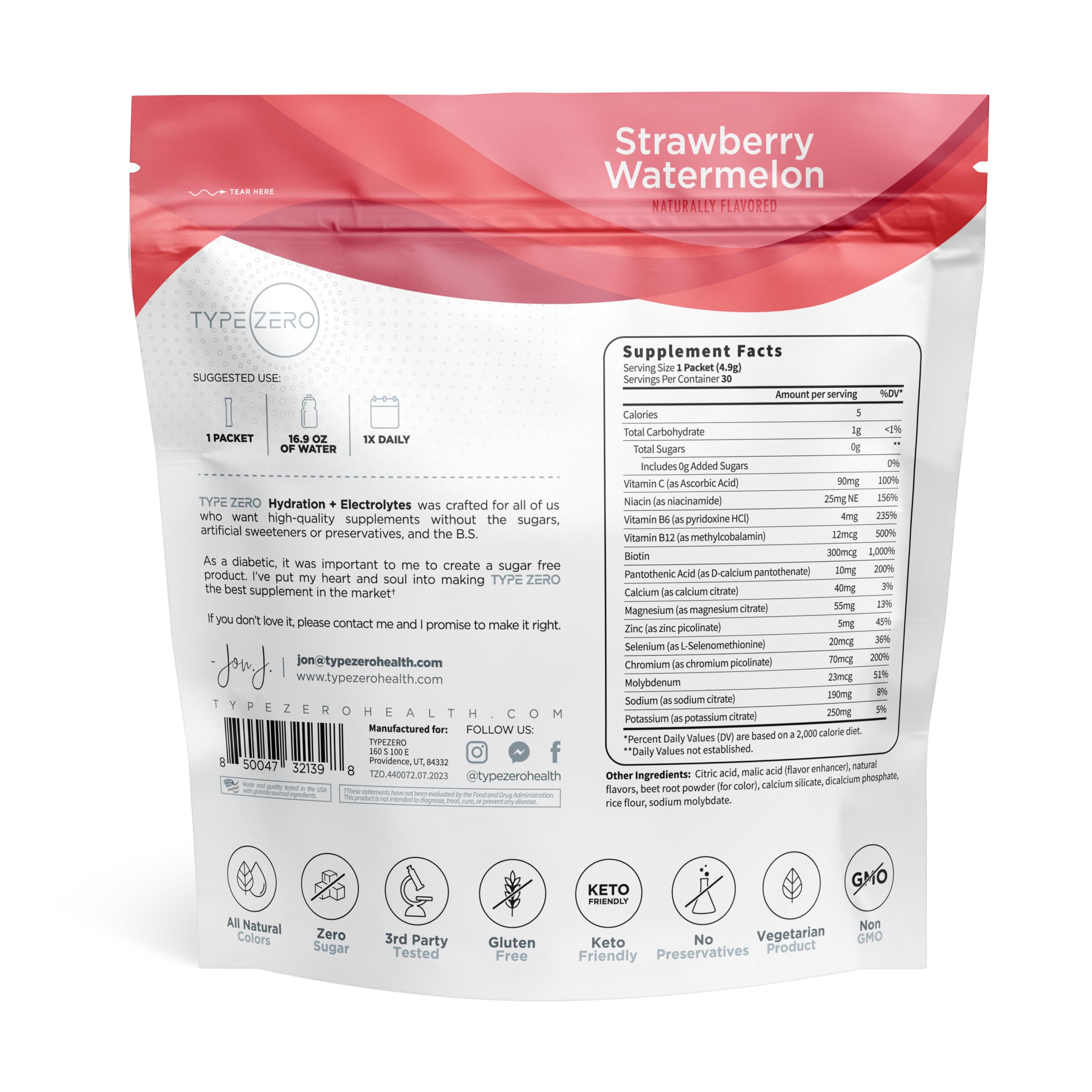 Snapklik.com : Type Zero Clean Hydration + Electrolytes Drink Mix