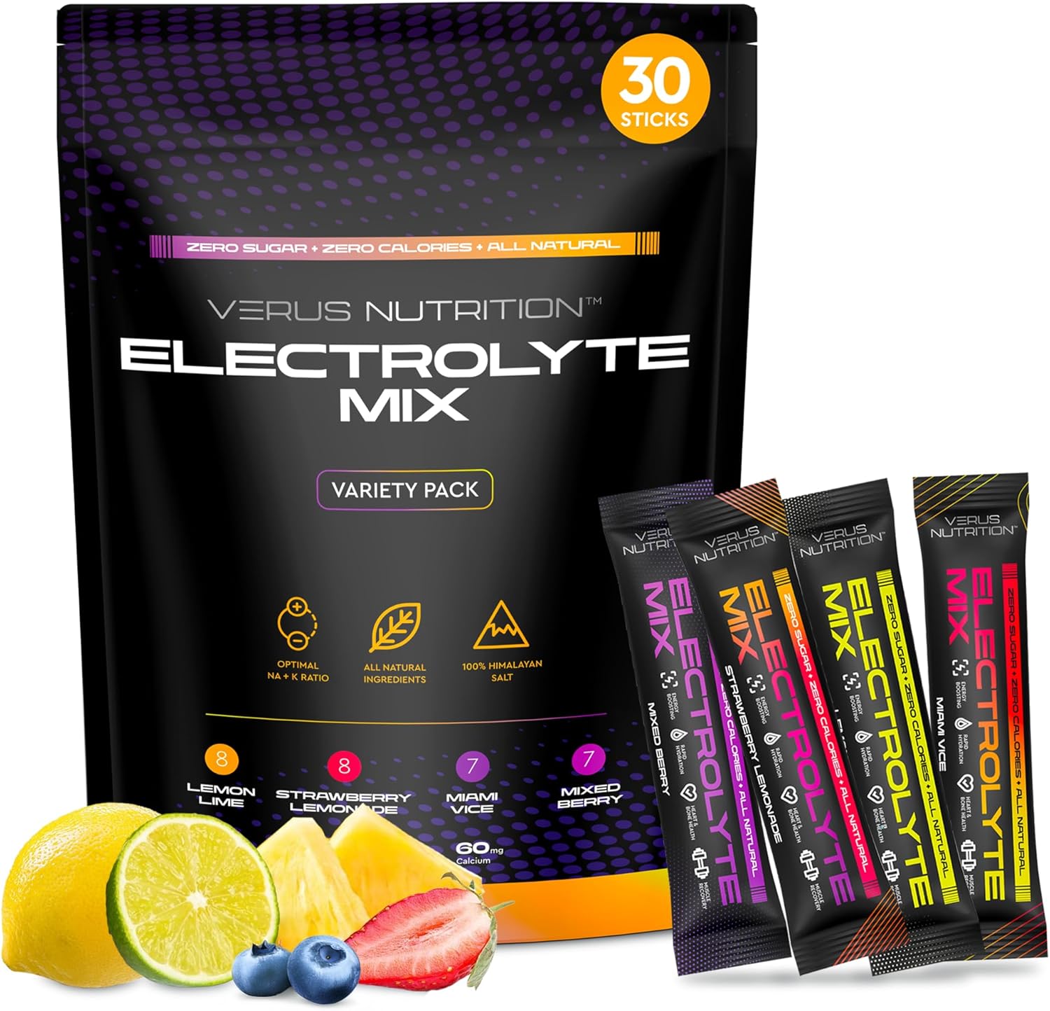 Amazon.com: VERUS NUTRITION Electrolytes Hydration Sticks No Sugar ...