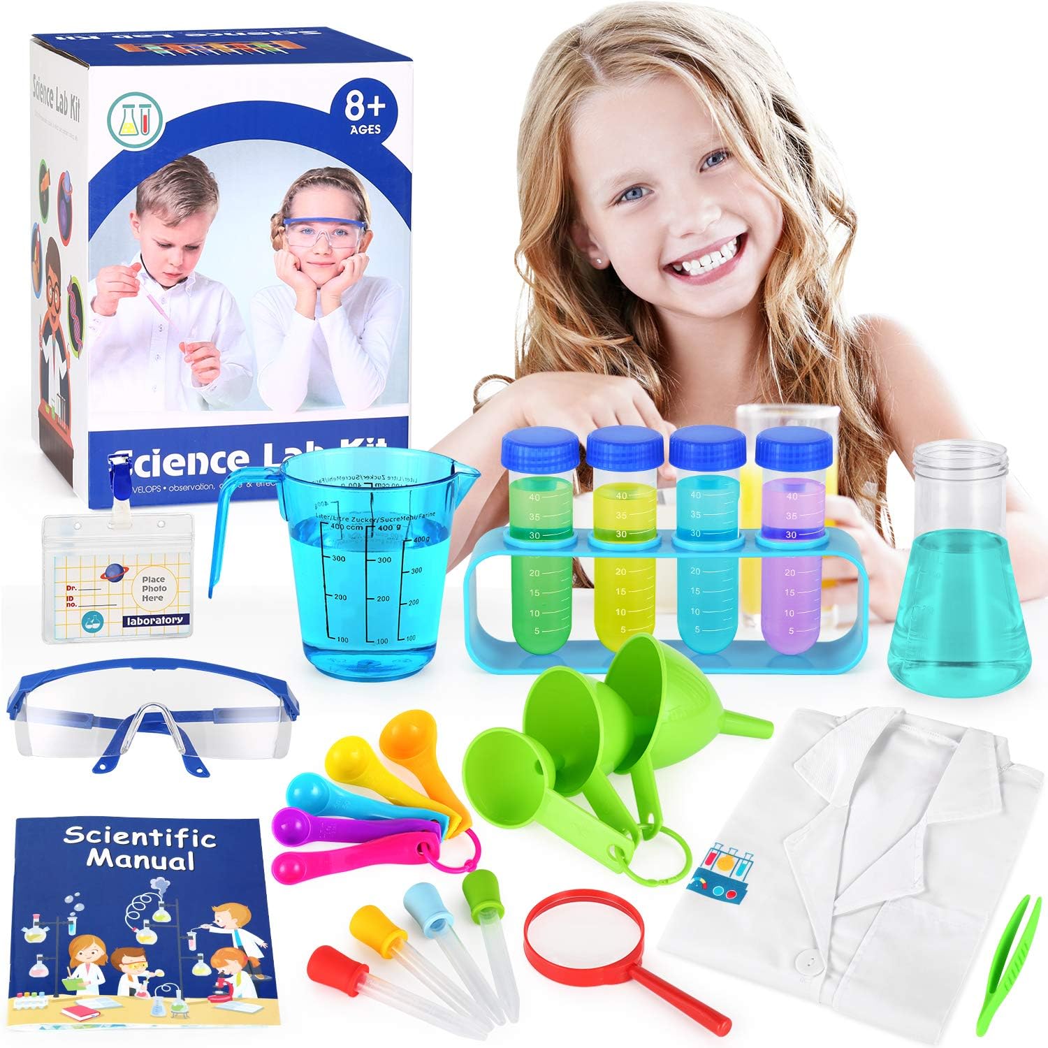 Amazon.com: Elover Kids Science Experiments Kit with Lab Coat Scientist ...