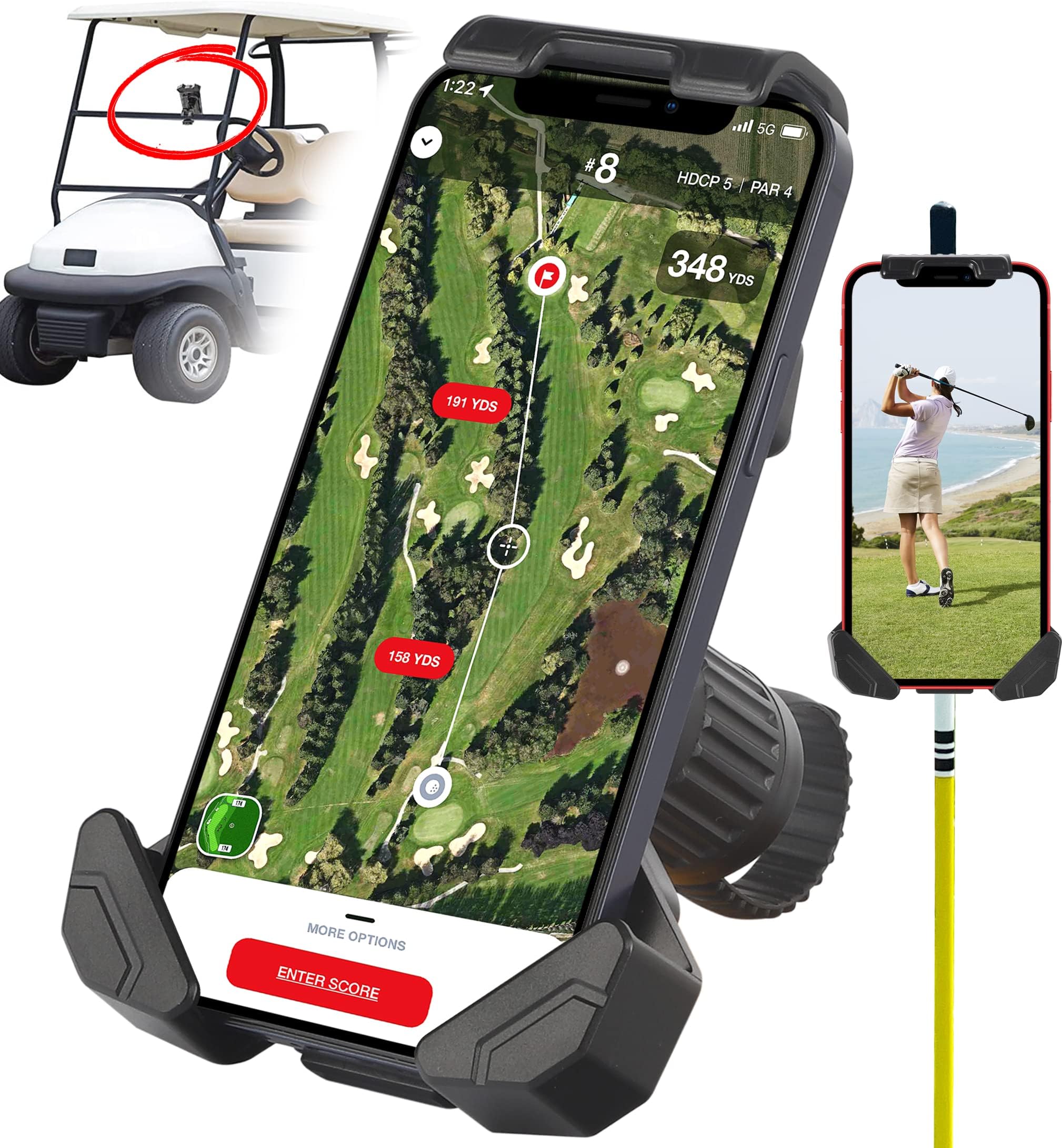Golf Cart Phone Holder by AlphaTailSupplies - Designed for Golf Carts ...