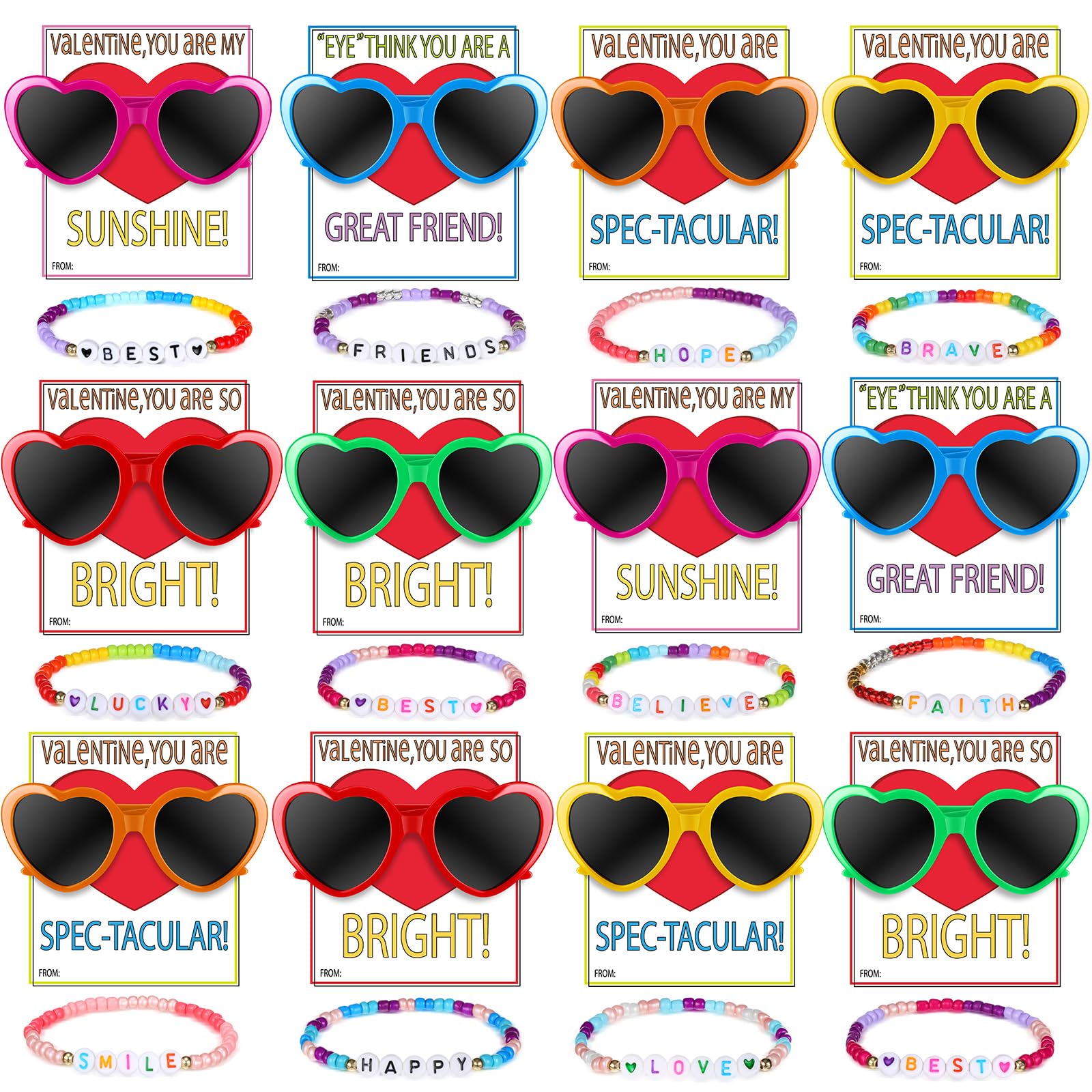 Amazon.com: Flutesan 36 Pcs Valentine's Day Friendship Gift Set Heart ...