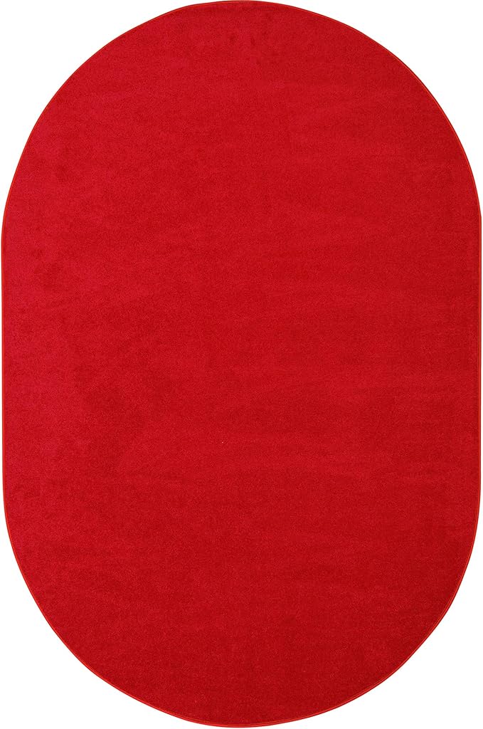 Amazon.com: Joy Carpets Endurance Solid Colored Area Rug in Color Red ...