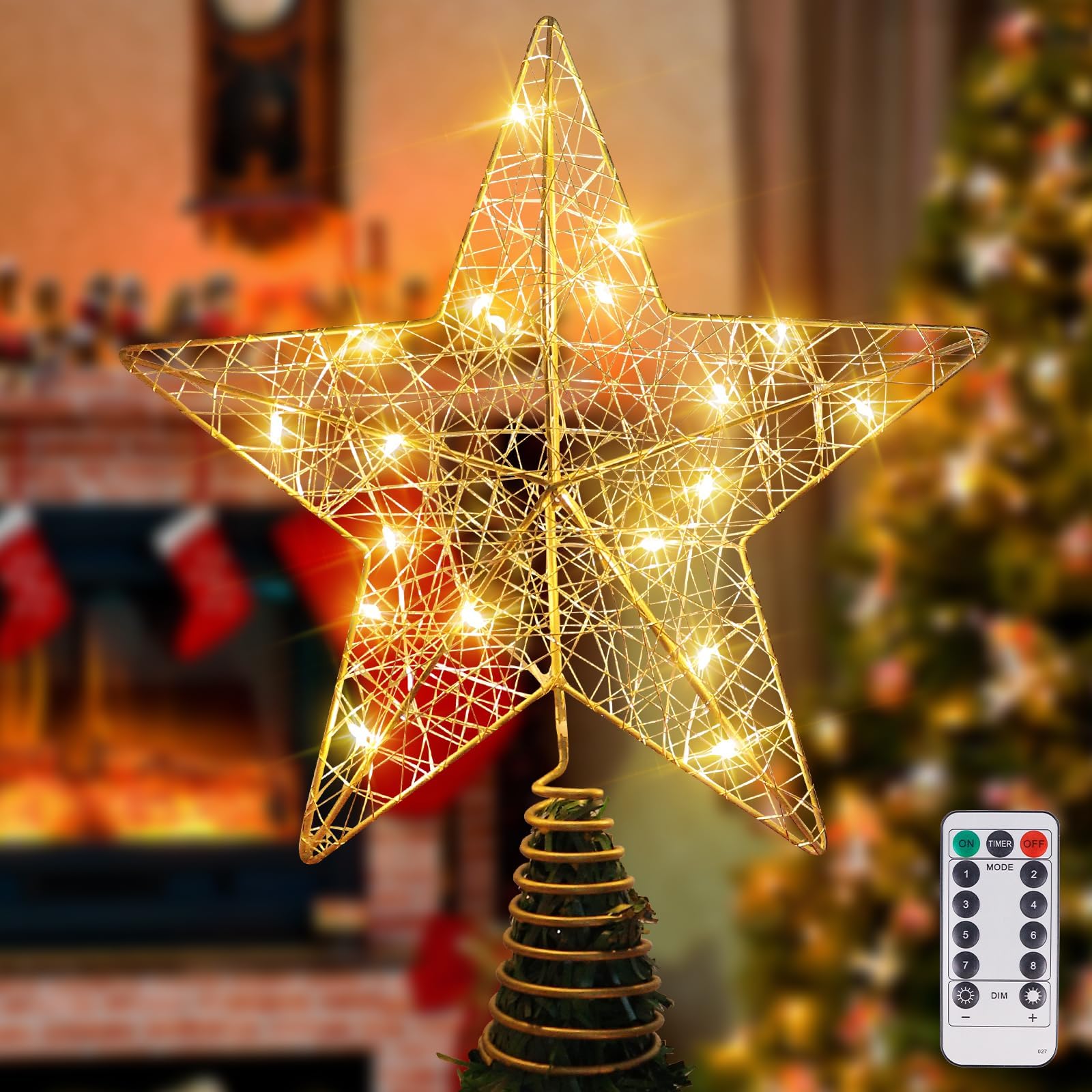 Amazon.com: Raxurt Christmas Tree Topper, 40 LED Light USB Christmas ...